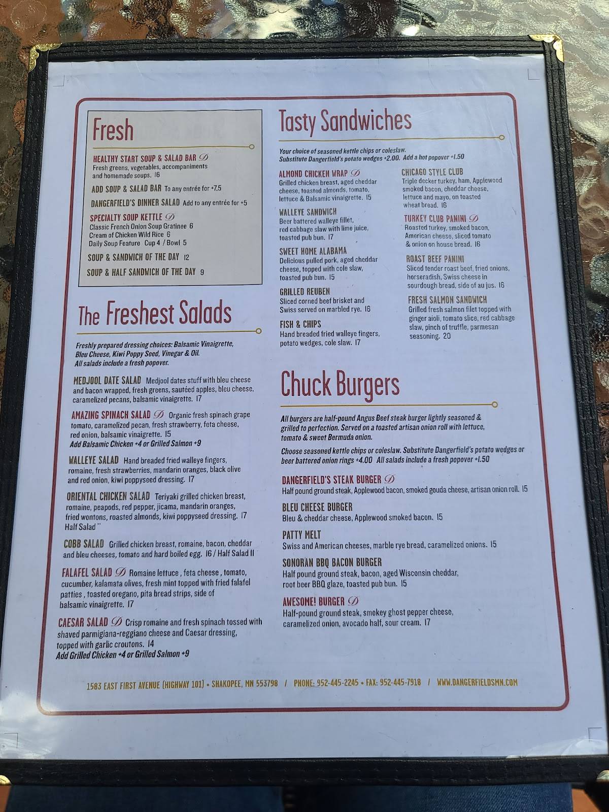 Menu at Shakopee House restaurant, Shakopee, 1st Ave E