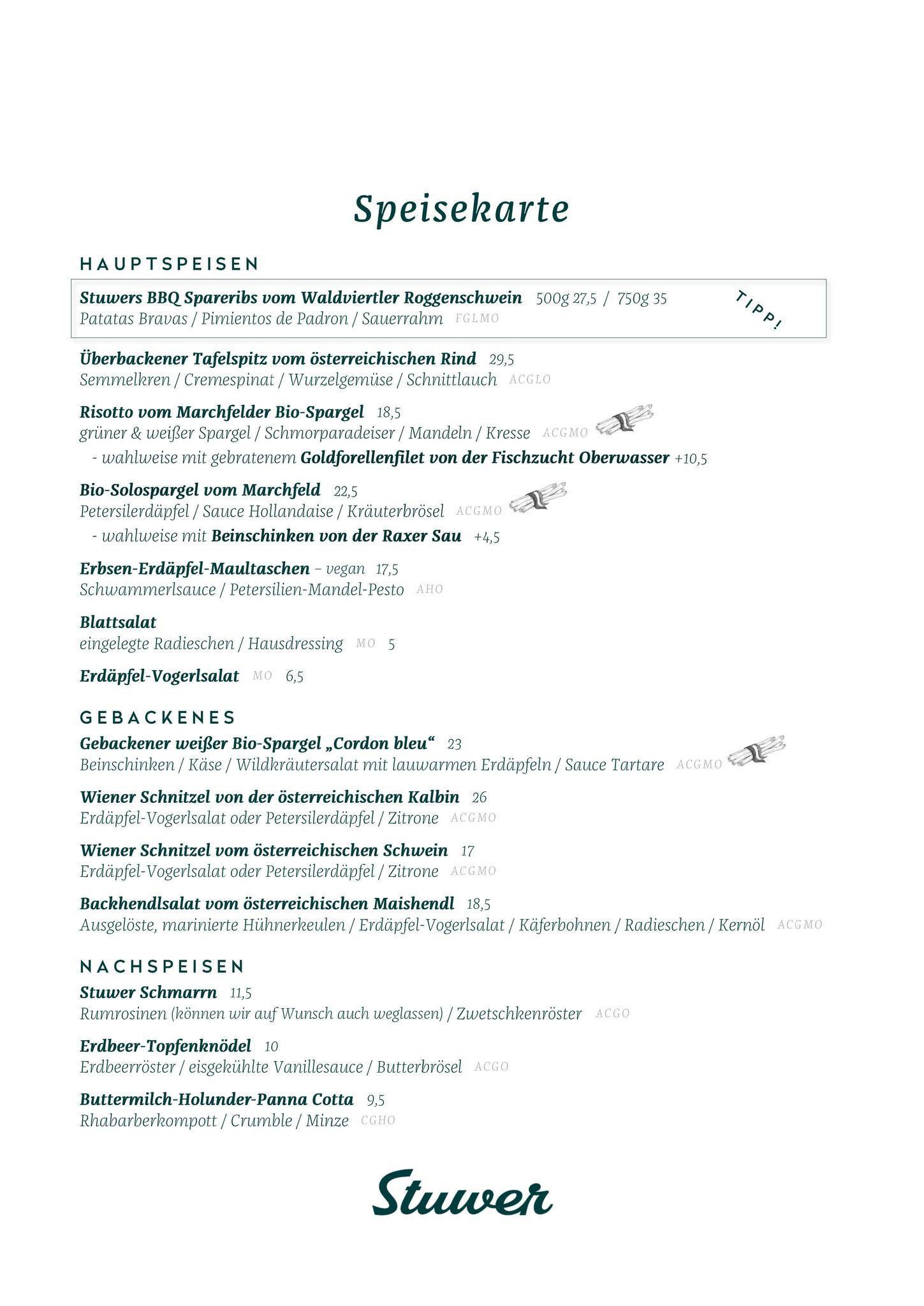 Speisekarte von Stuwer - Neues Wiener Beisl restaurant, Wien ...