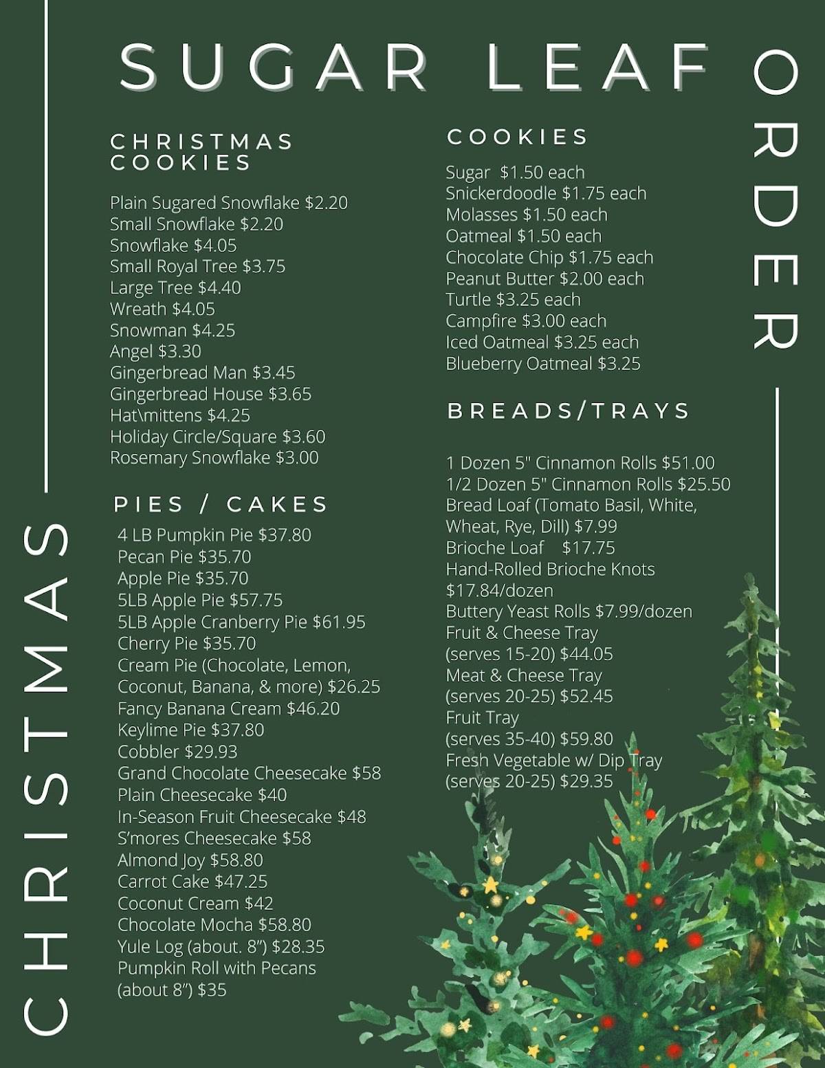Menu at Sugar Leaf Bakery, Cafe & Espresso, Branson, W 76 Country Blvd