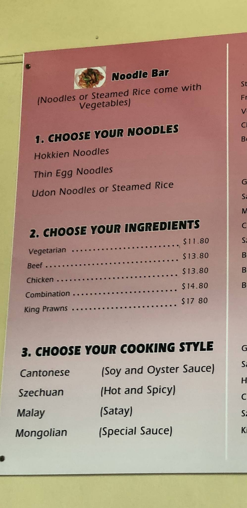 Menu at Super Snack Fish & Chips. Chinese & Noodle bar, Wynnum