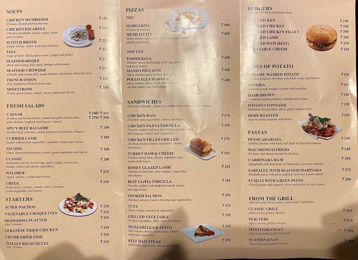 Menu at Supreme Upper Crust, Thiruvananthapuram