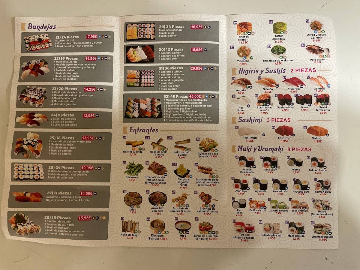 Carta del restaurante Sushi box, Llodio