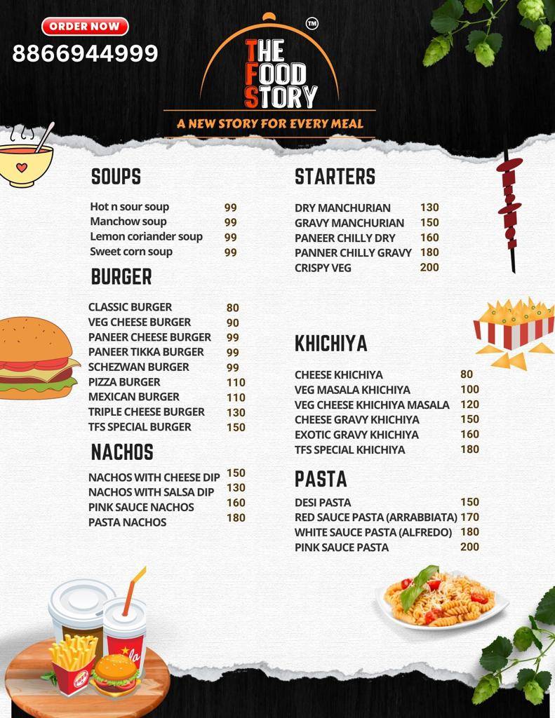 Menu at TFS -the food story, Ahmedabad