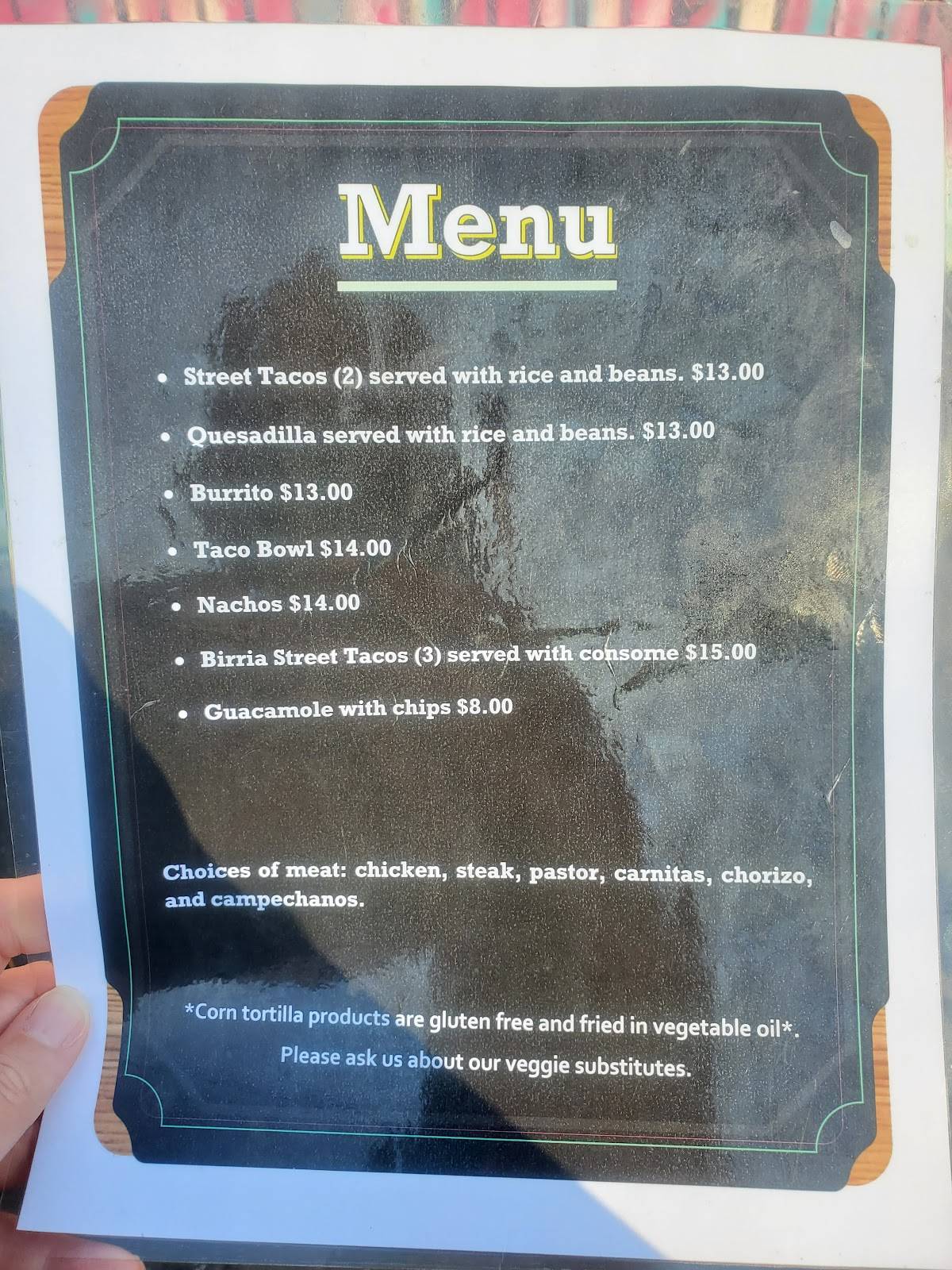Menu at Taco Town catering & taquizas truck restaurant, Allentown