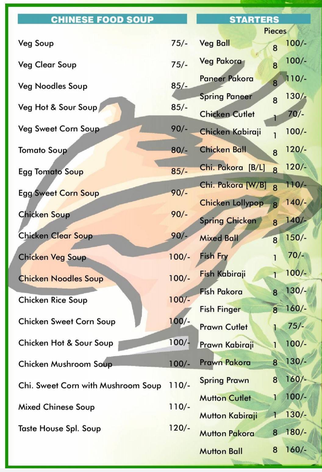 Menu at Taste House, Kolkata, 2B