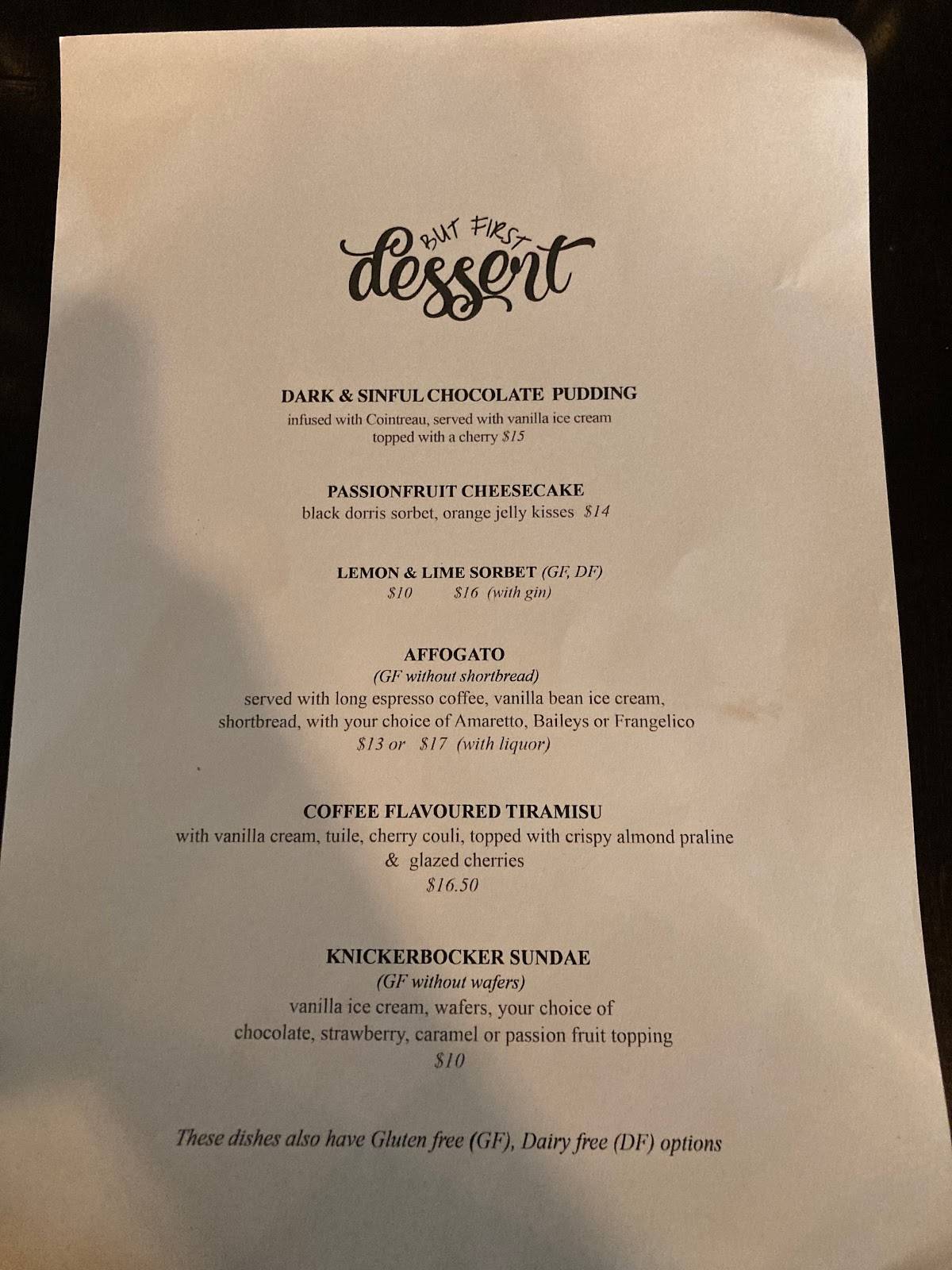 Menu at Mole & Chicken restaurant, Taupo
