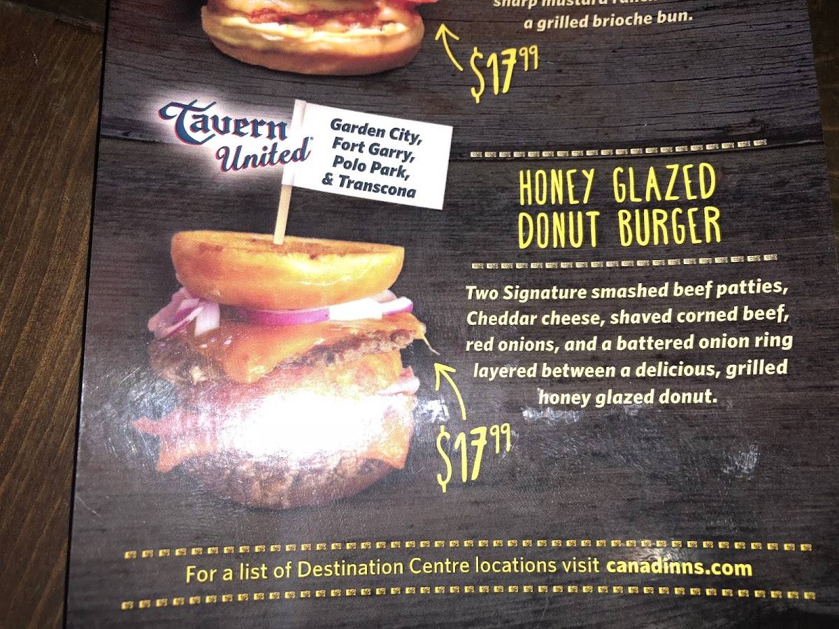 Menu at Tavern United Garden City pub & bar, Winnipeg, McPhillips Street at