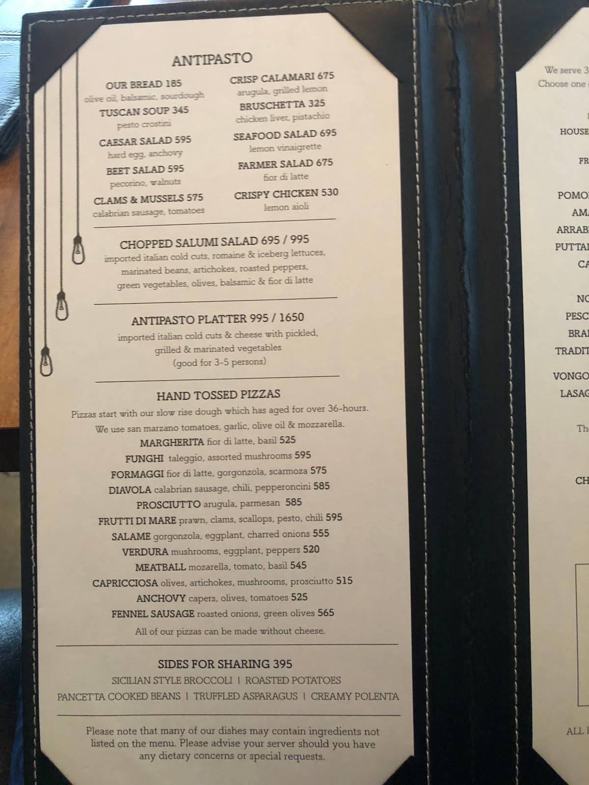 Menu at Tavolata restaurant, Mandaue City, Design Center of 6014