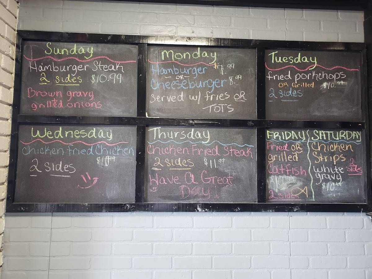 Menu at Bella Blue Cafe, Temple