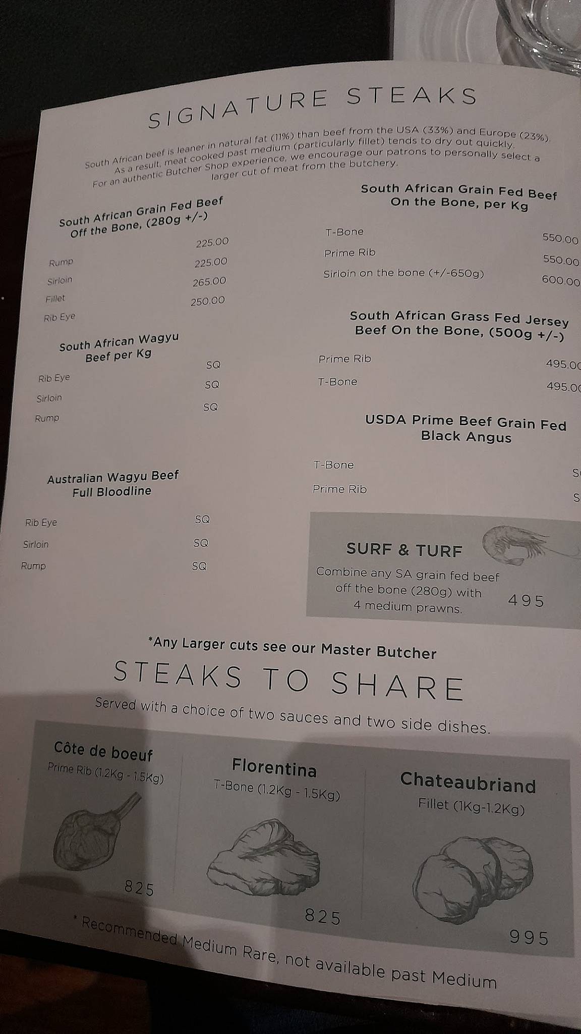 Carta del restaurante The Butcher Shop & Grill, Sandton, Shop 30 Nelson ...