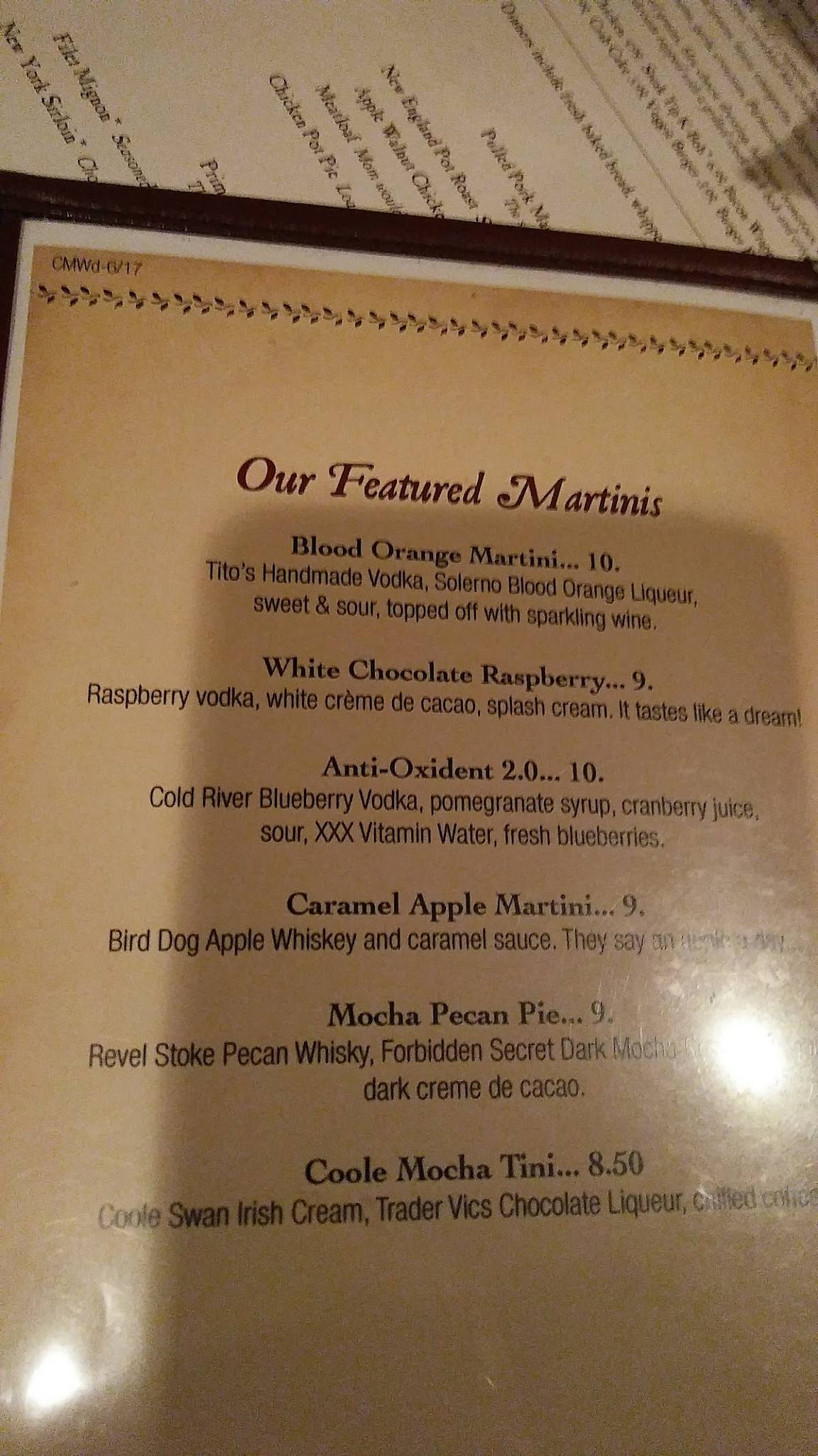 Menu at The Common Man Windham restaurant, Windham
