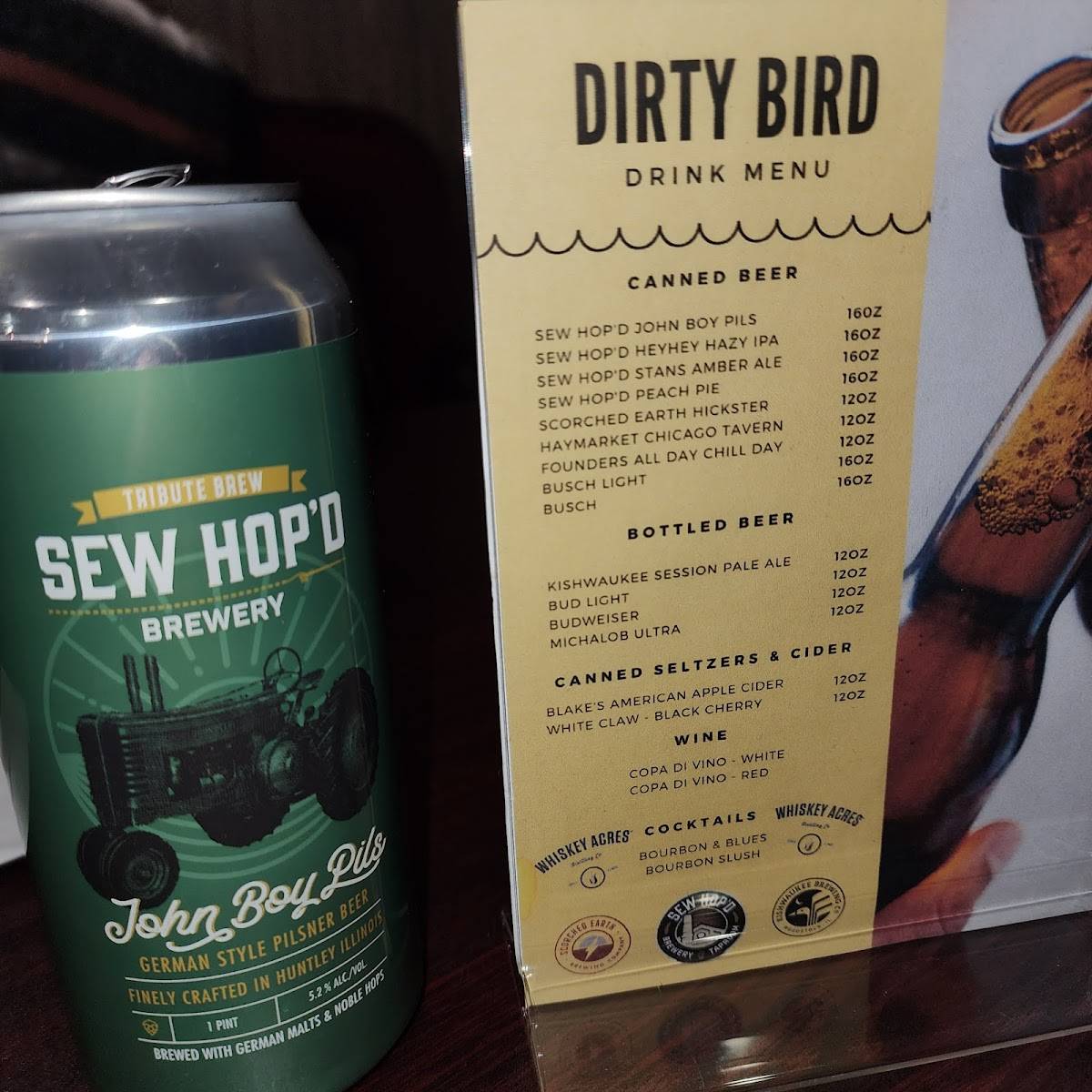 Menu at The Dirty Bird restaurant, Sycamore