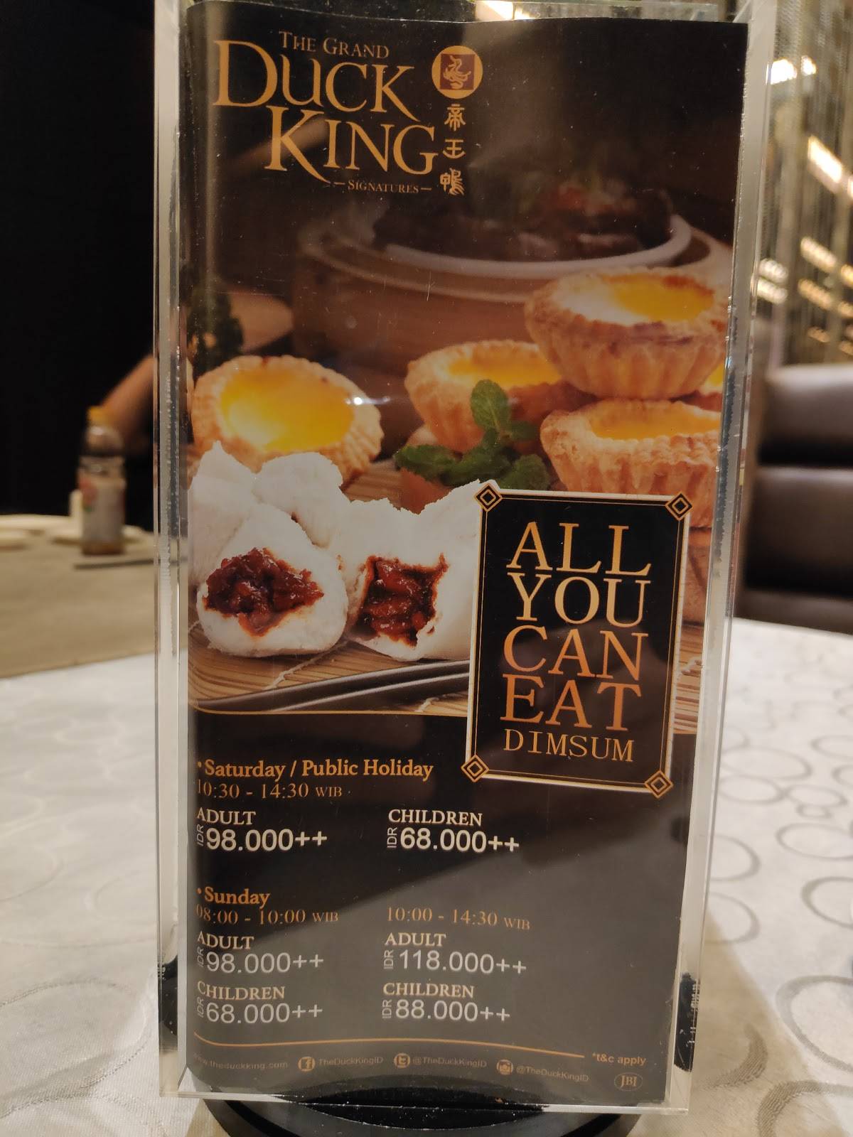 Carta del restaurante The Grand Duck King Signatures, South Jakarta ...