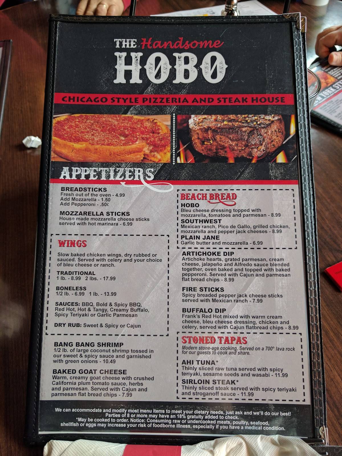 Menu at The Handsome Hobo Restaurant & Bar, Muskegon