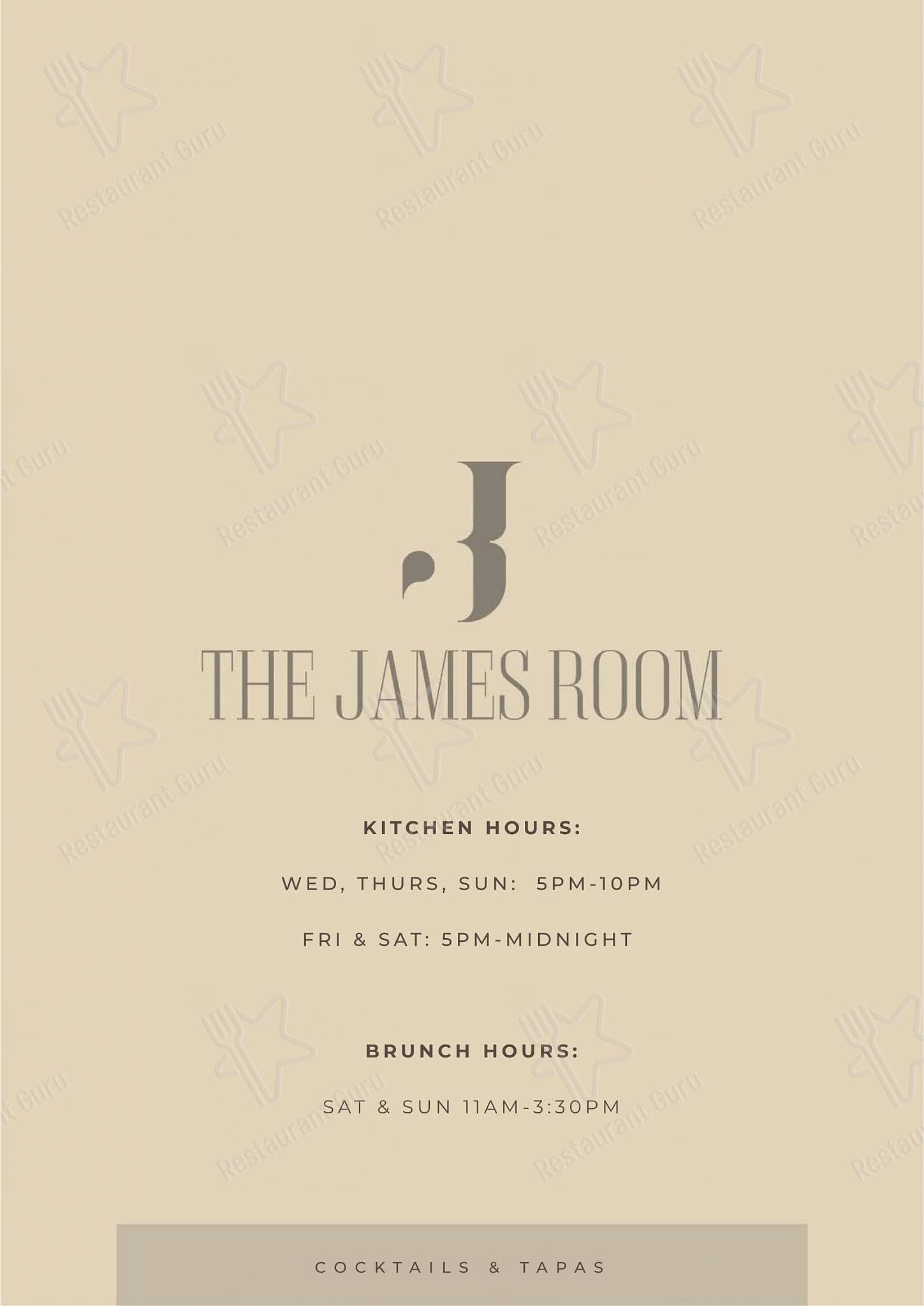 Menu at The James Room pub & bar, Atlanta, 661 Auburn Ave NE STE 280