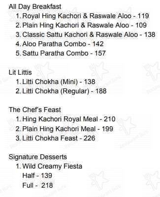 Menu at The Lit Litti, Bengaluru