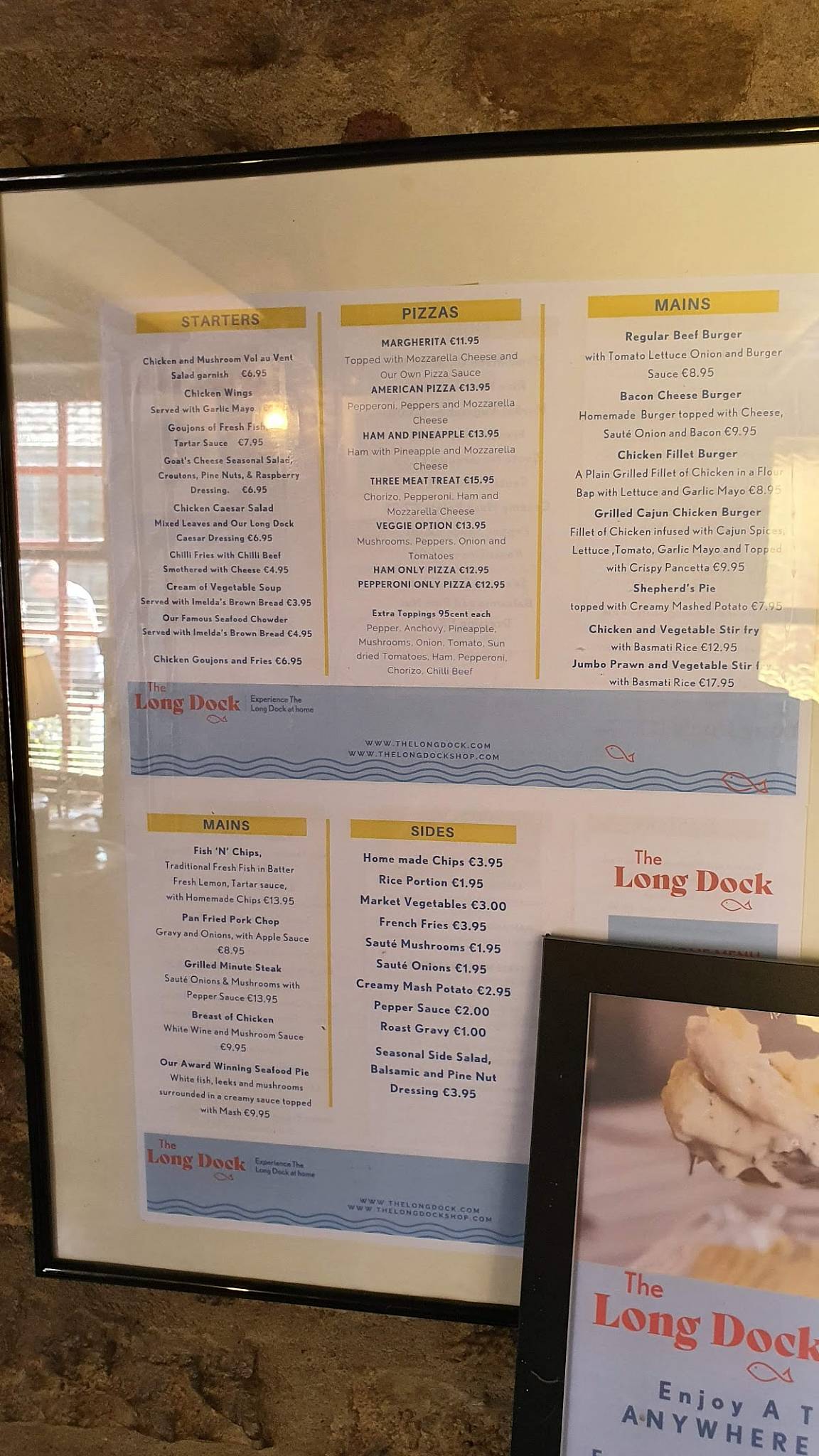 Menu at The Long Dock Pub and Restaurant, Carrigaholt