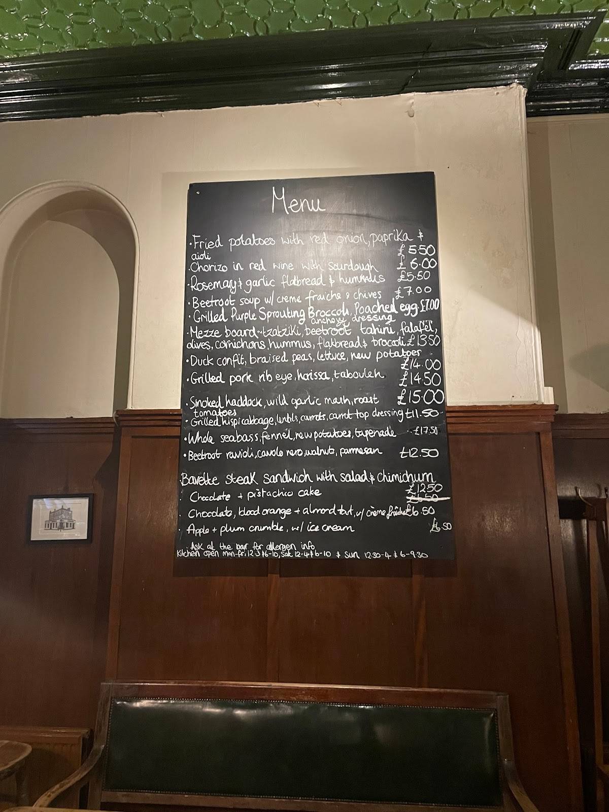 Menu at The Lord Stanley pub & bar, London, 51 Camden Park Rd