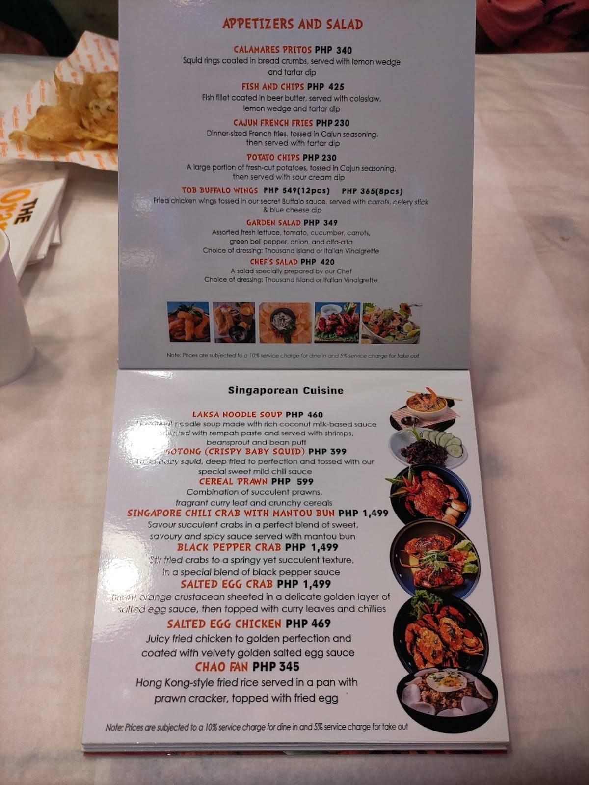 Menu at The Orange Bucket-Newport City restaurant, Pasay