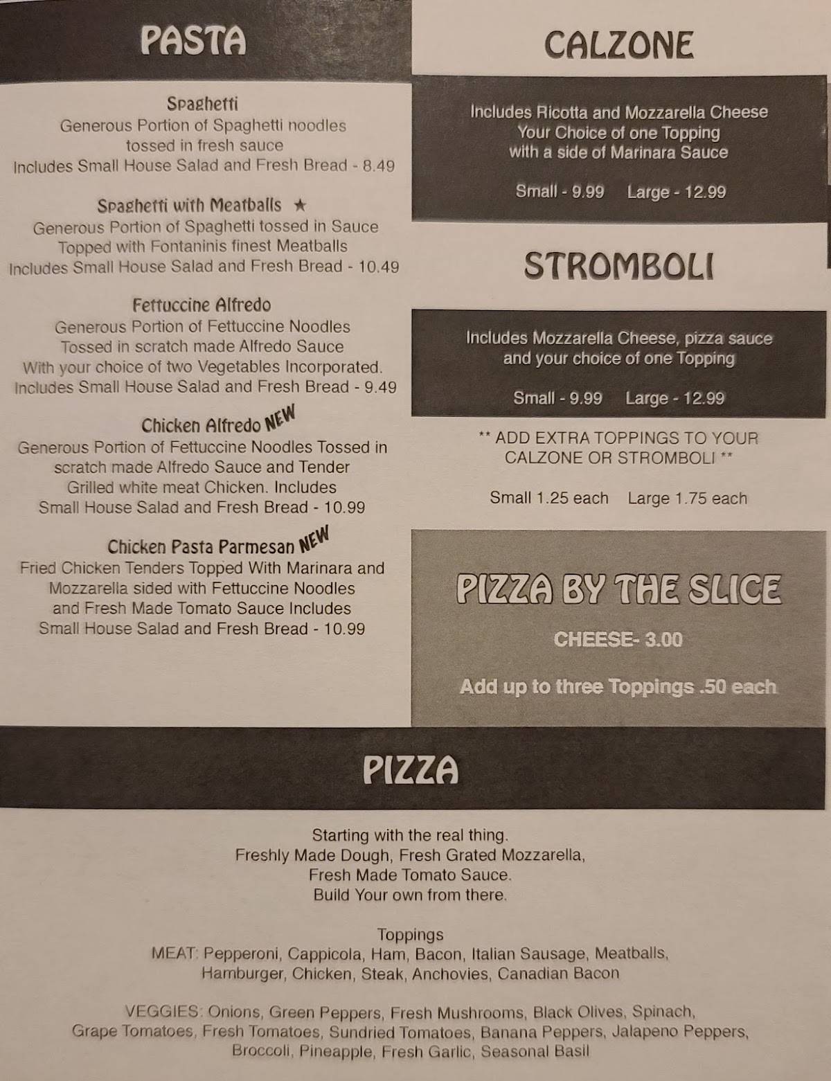 Menu at The Pie Hole: Pizza Pasta Subs Wings Salads restaurant ...