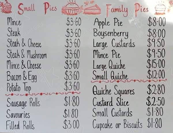 Menu at The Piery restaurant, Auckland, 61 Buckley Rd