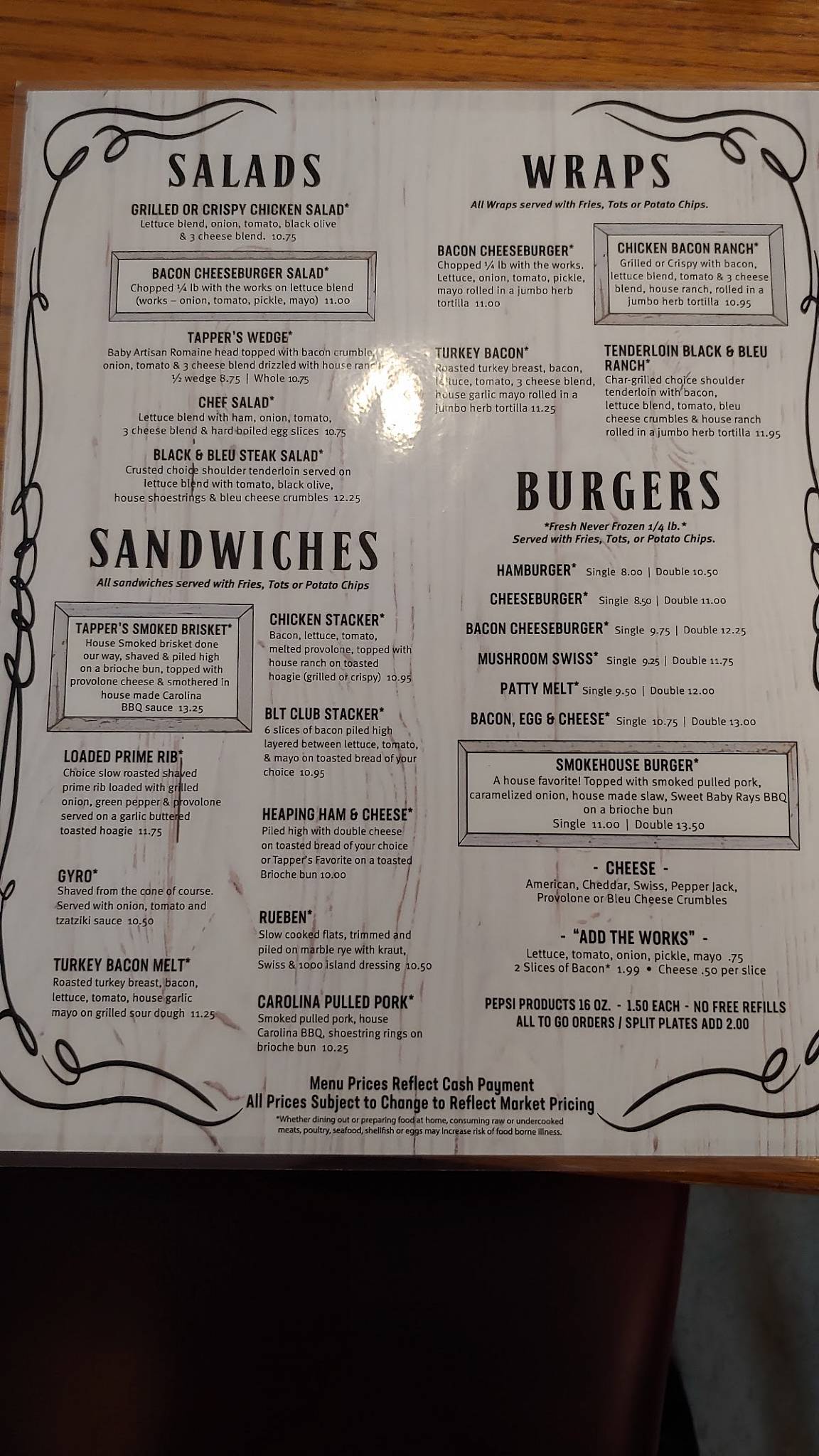 Menu at The Shopiere Tap pub & bar, Shopiere, E County Rd J