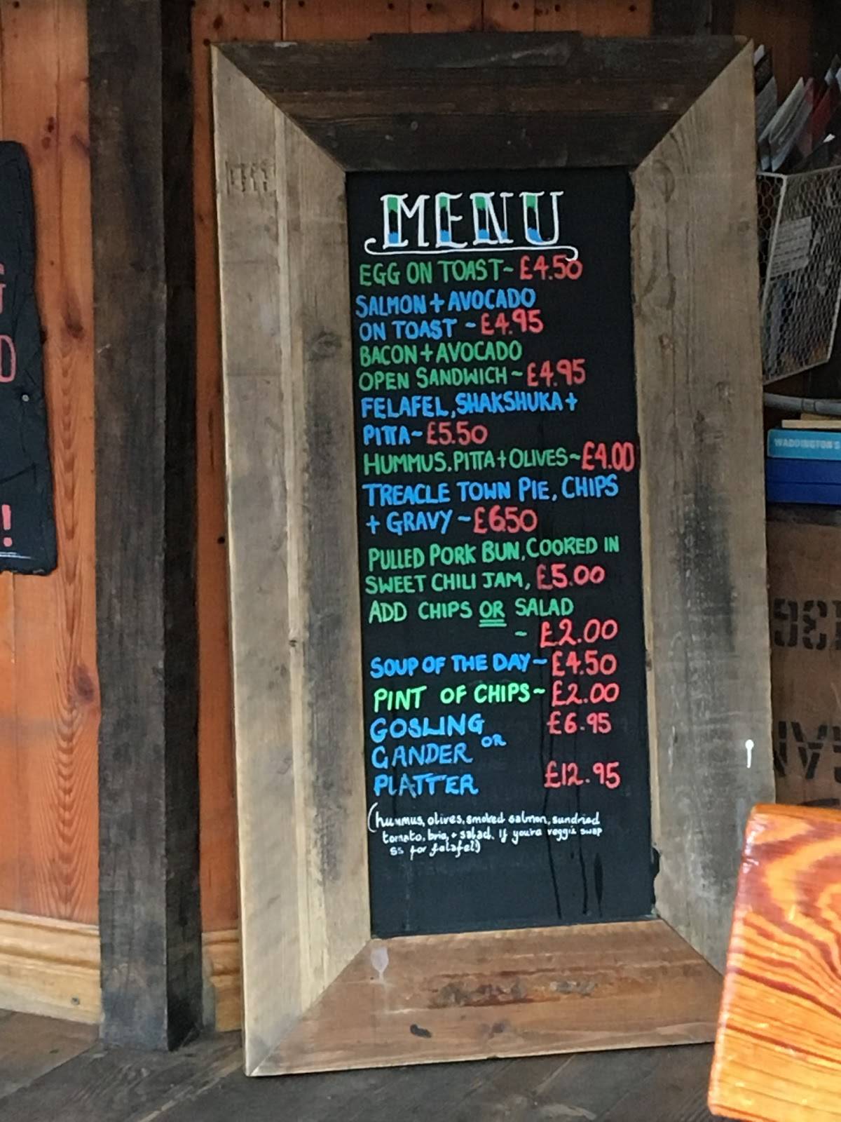 Menu at The Snow Goose Cafe Bar, Macclesfield