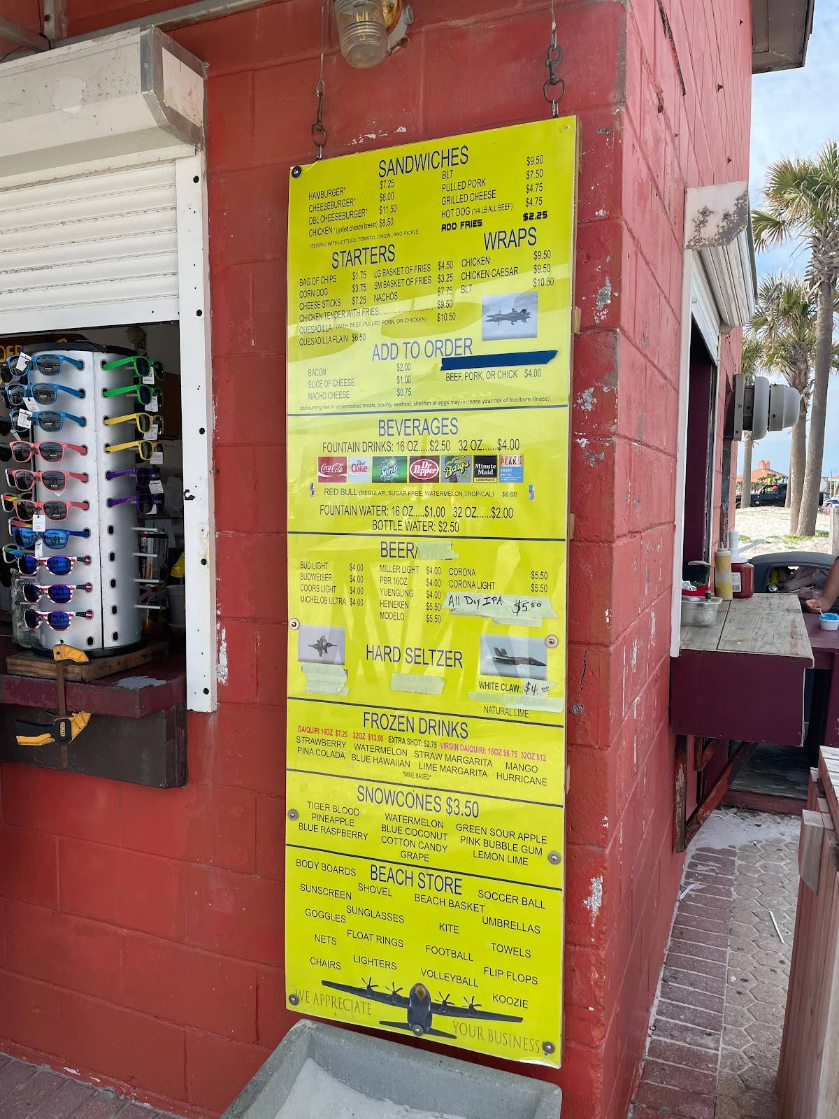 Menu at The Stand restaurant, Pensacola Beach, 3 Casino Beach Boardwalk