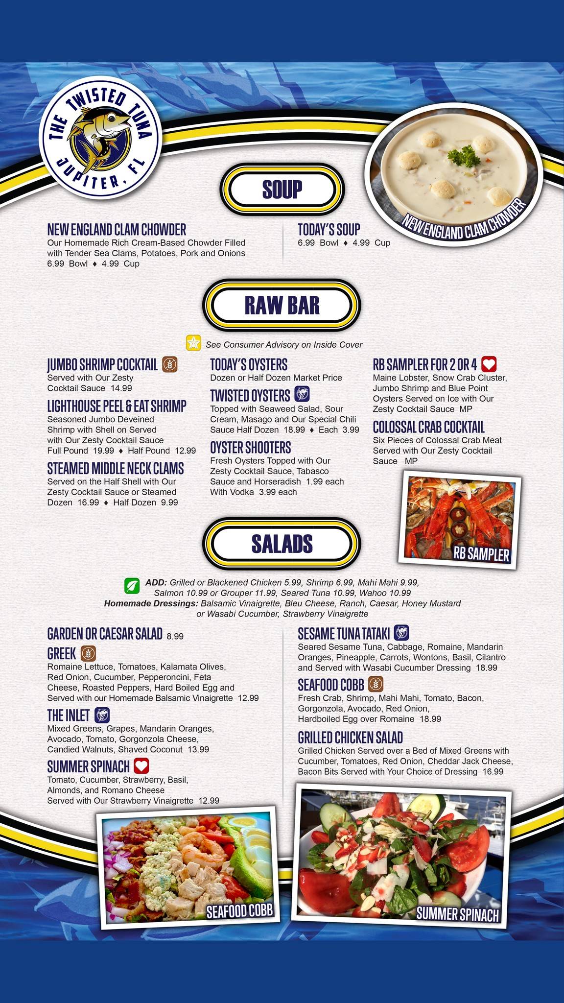 Menu at The Twisted Tuna - Jupiter FL restaurant, Jupiter