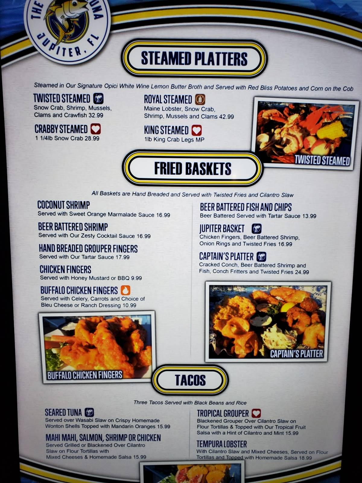 Menu at The Twisted Tuna - Jupiter FL restaurant, Jupiter