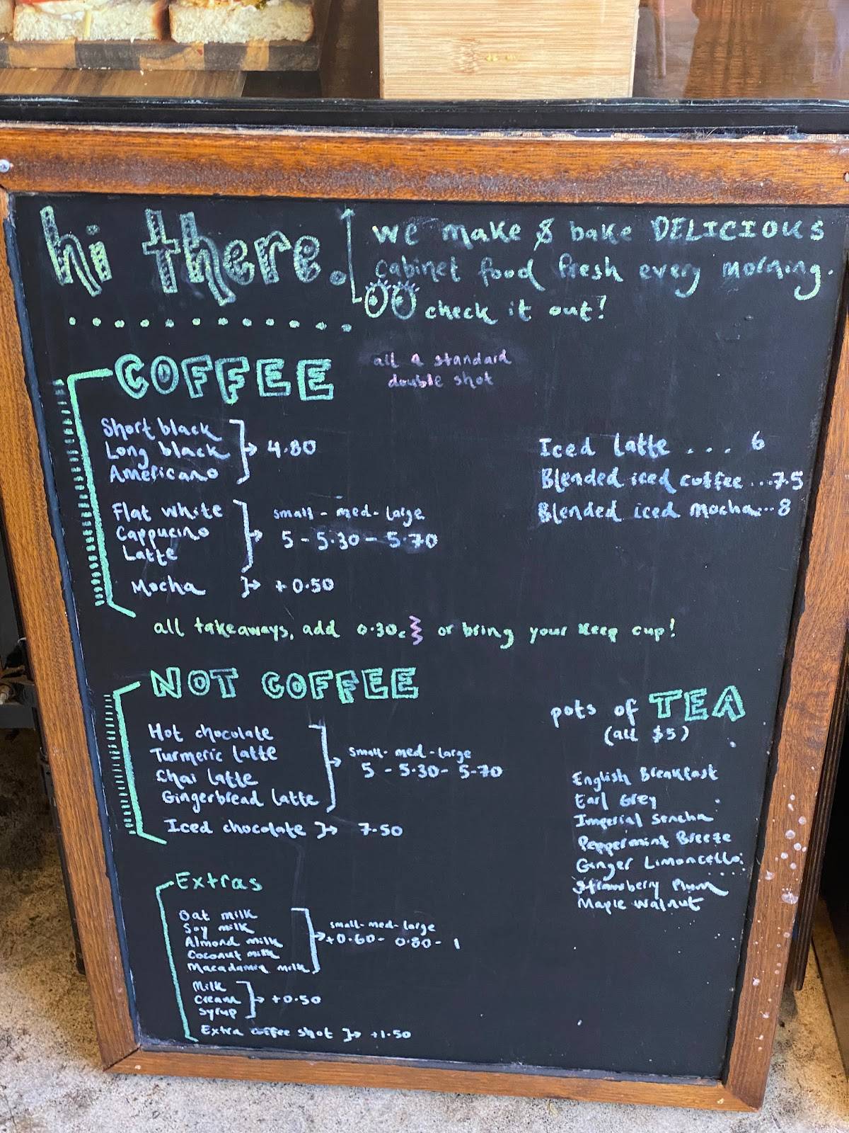 Menu at Third Wheel Coffee Co. cafe, Paihia