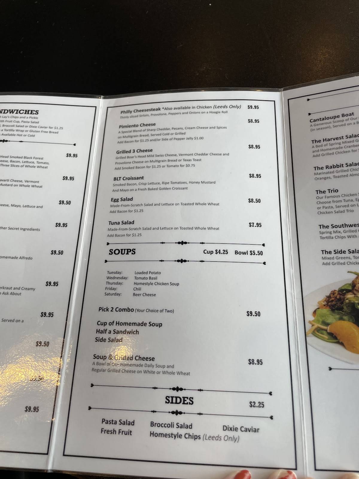 Menu at Three Earred Rabbit restaurant, Leeds