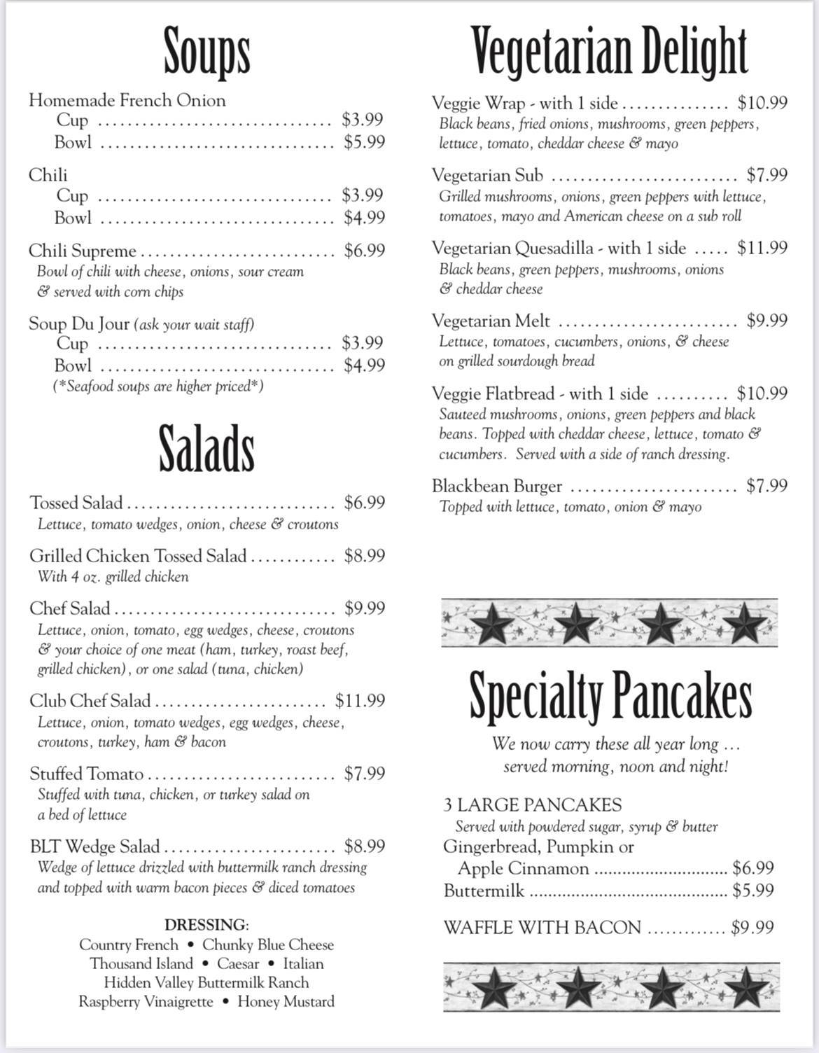 Menu at Thurmont Kountry Kitchen restaurant, Thurmont