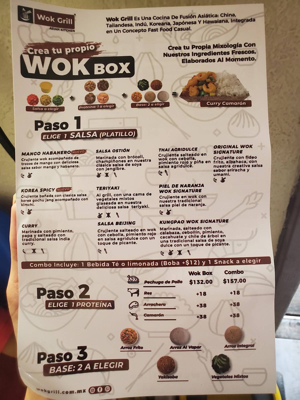 Carta del restaurante Wok Grill Plaza Río, Tijuana