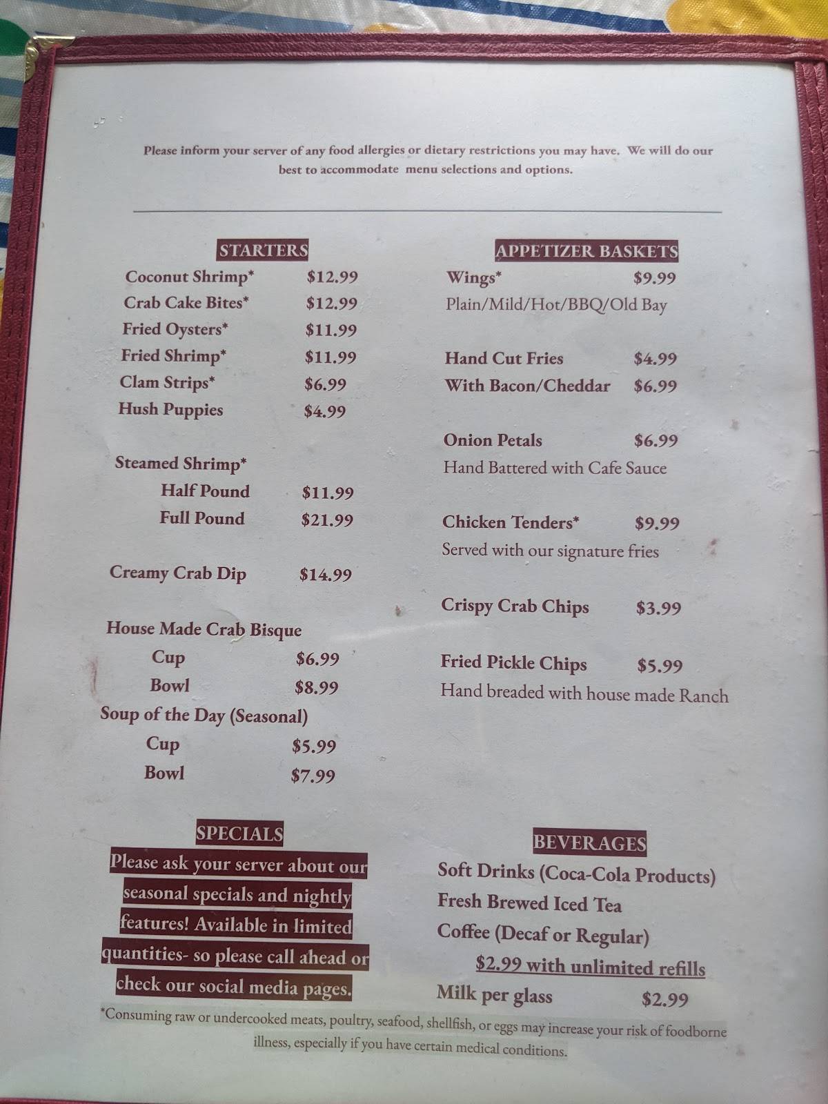 Menu at To-Do-Cafe, Tappahannock