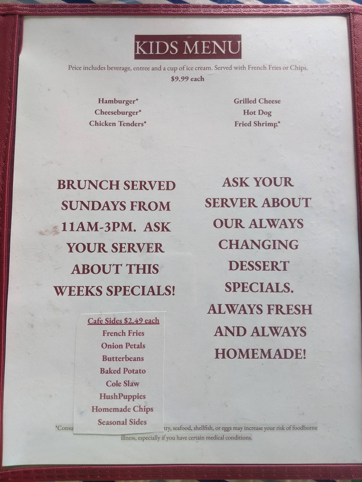 Menu at To-Do-Cafe, Tappahannock