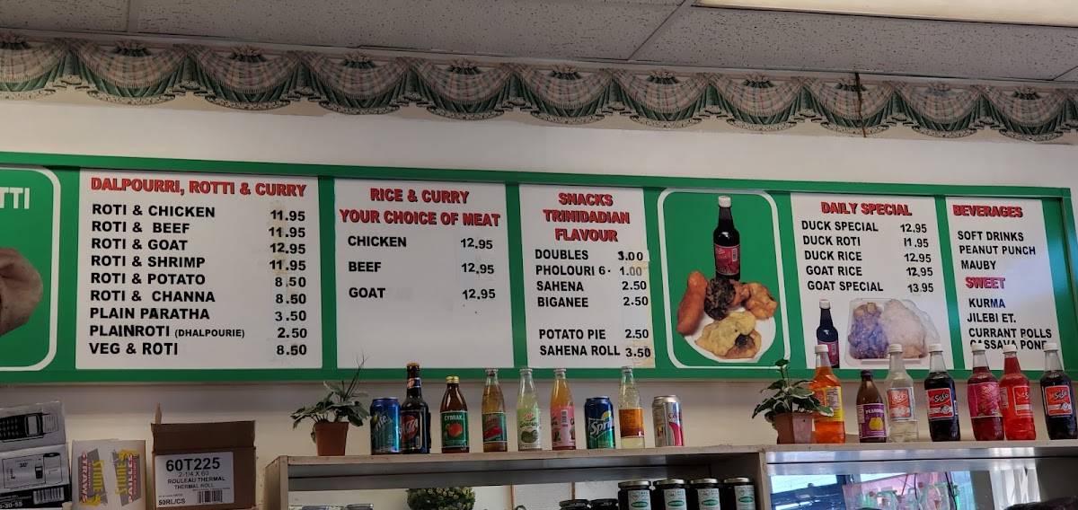 Menu at ACR Hot Roti & Doubles restaurant, Toronto