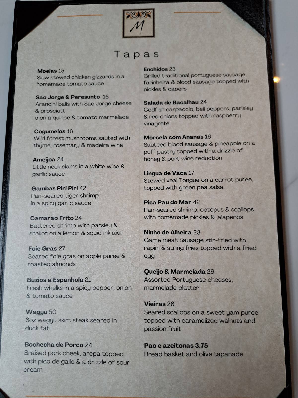 Menu at Mercado Restaurant, Toronto