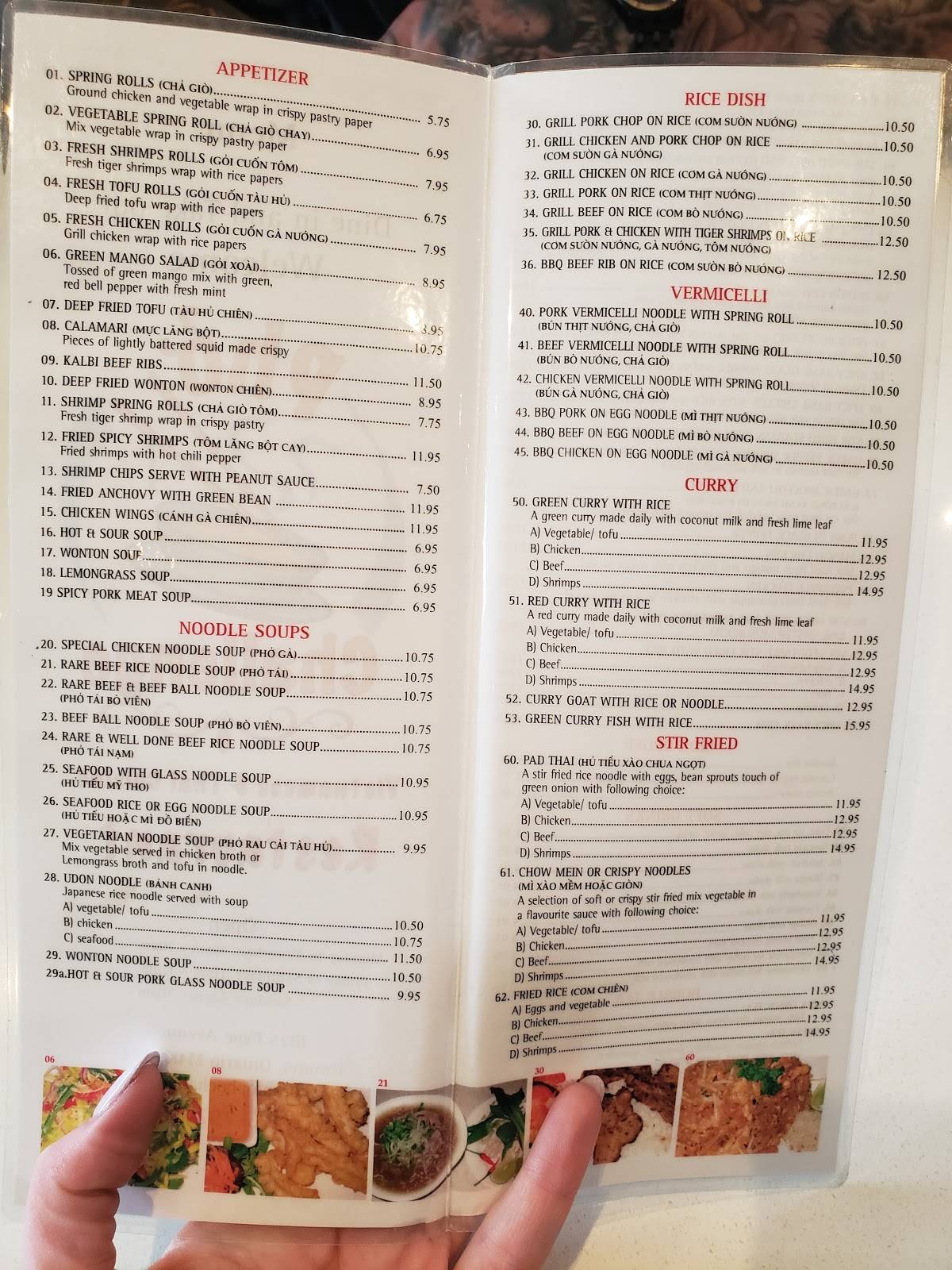 Menu at Pho Challenge restaurant, Toronto