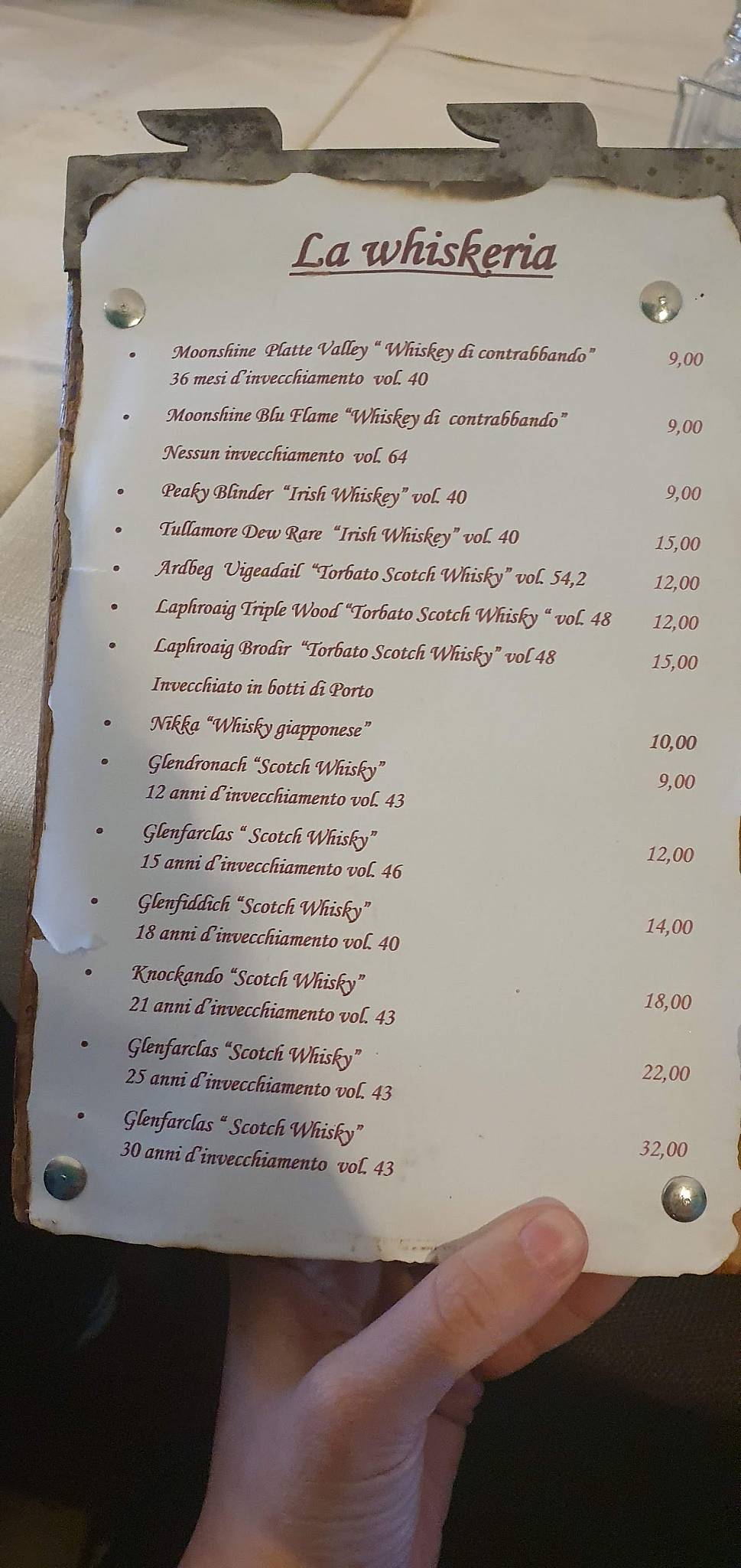 Menu da Trattoria Vigheto ristorante, Grancona