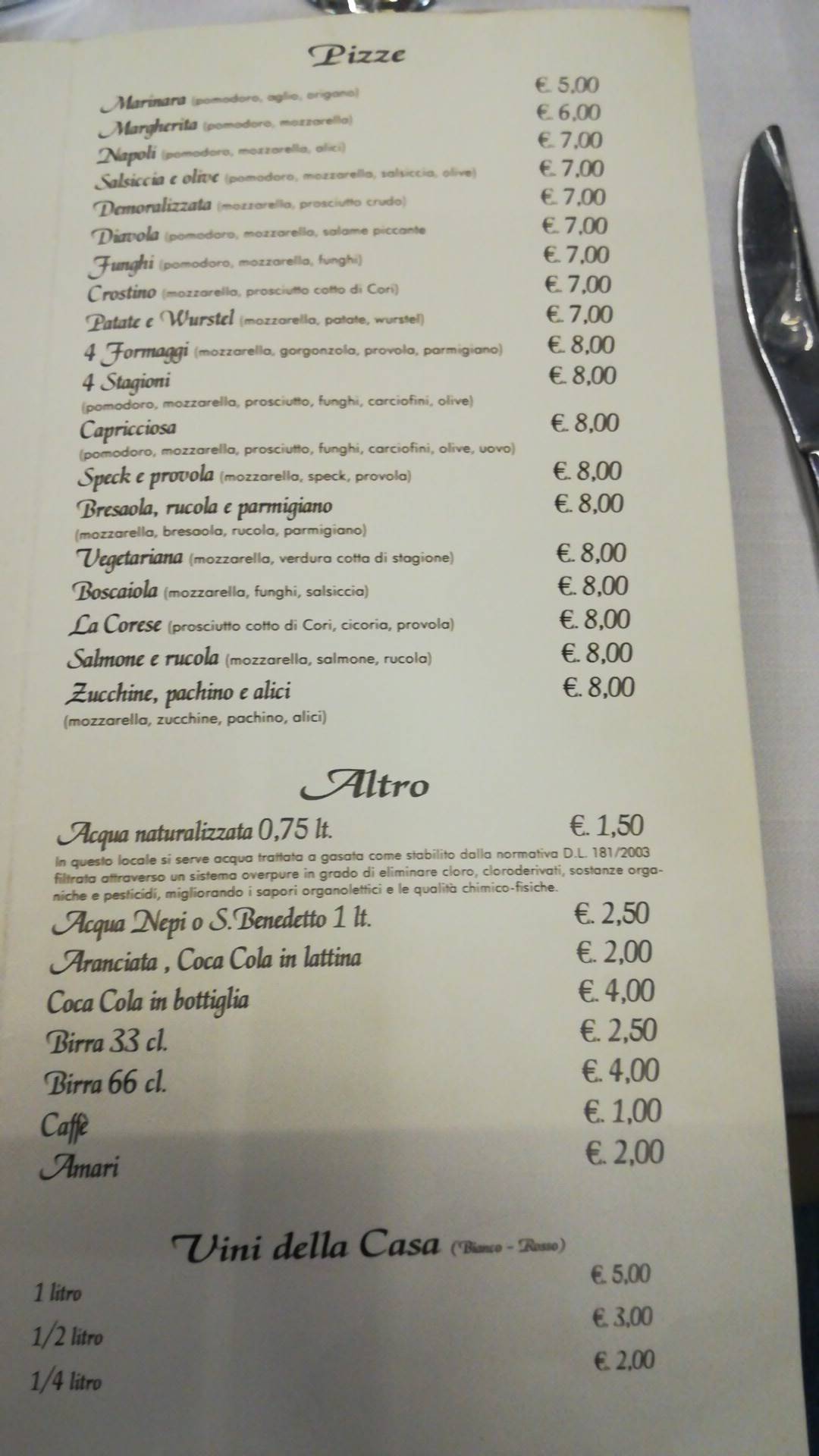 Menu da Trattoria Da Checco ristorante, Novafeltria