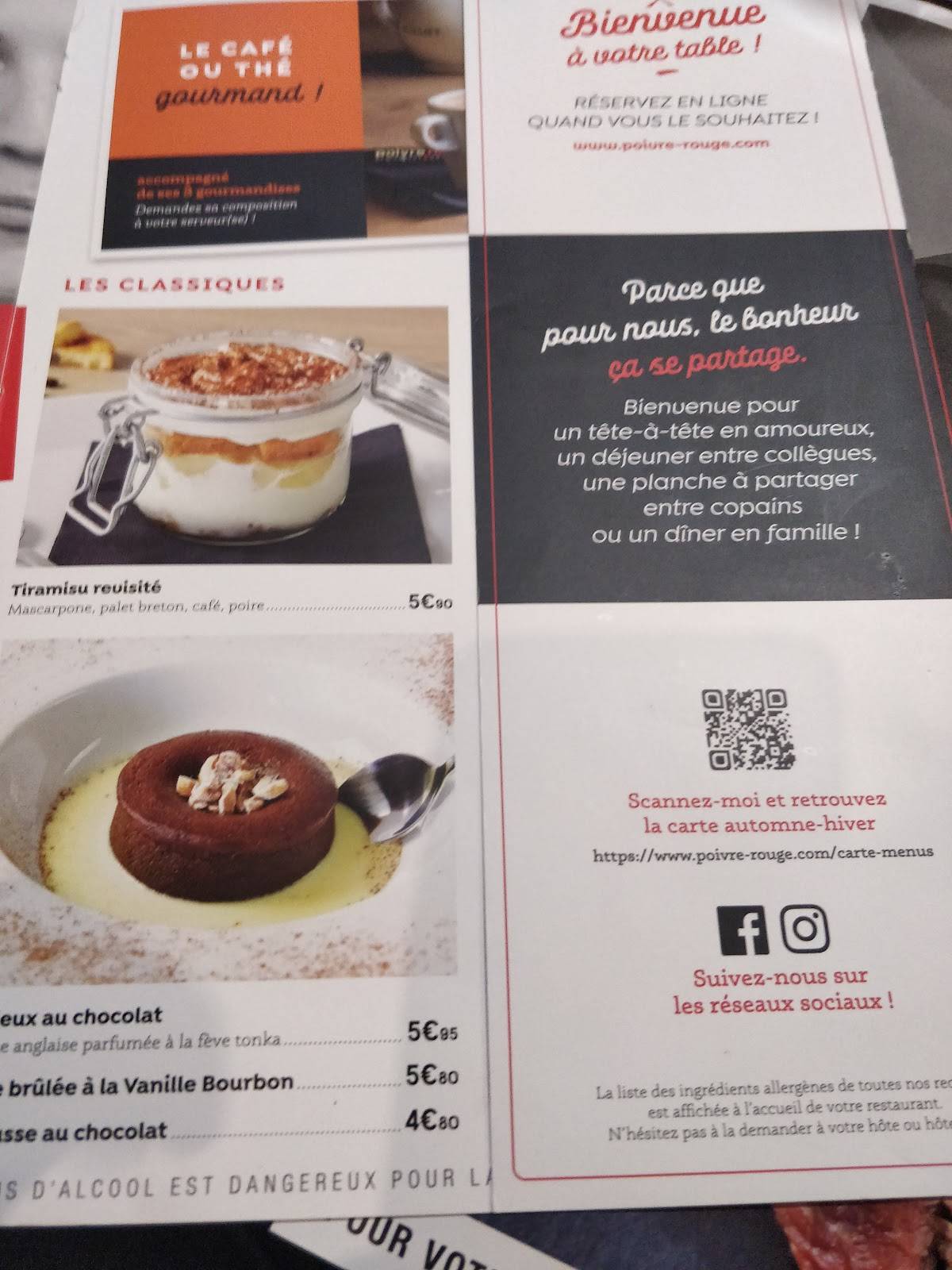 Menu au ALFRED restaurant, Trégueux