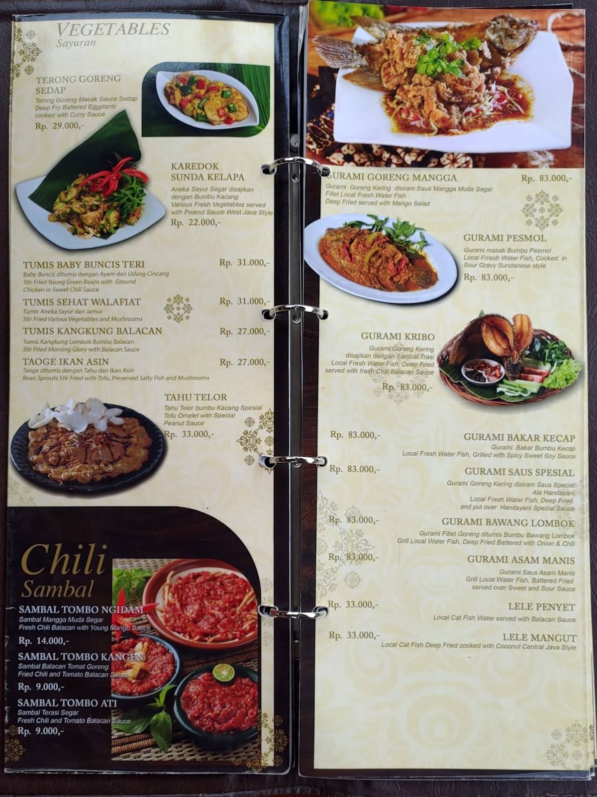 Menu at RM Handayani - Wisata Paiton restaurant, Triwungan, Jl. Raya ...