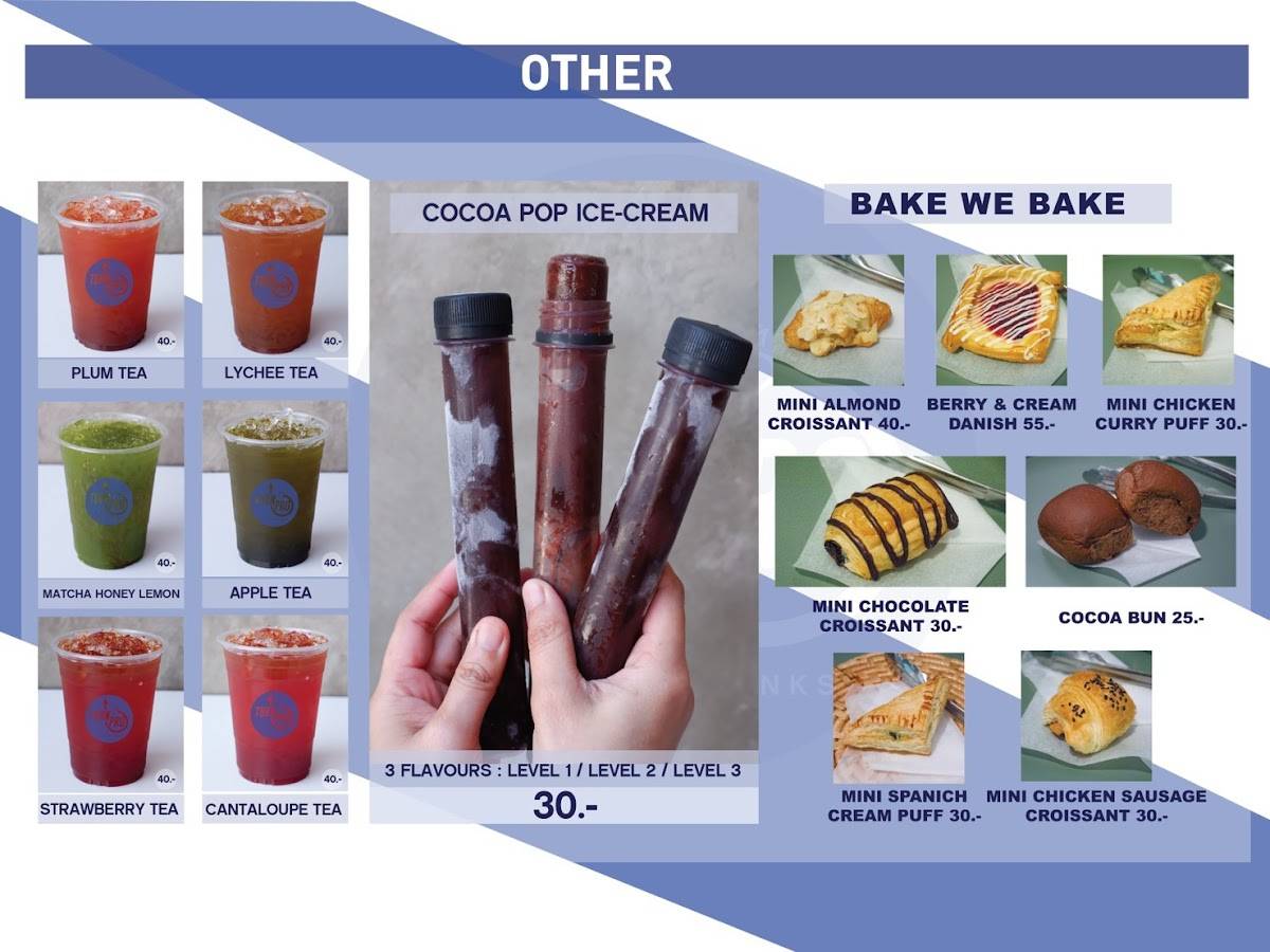 Carta del café Turn Pro Cocoa & Drinks Hatyai, Hat Yai