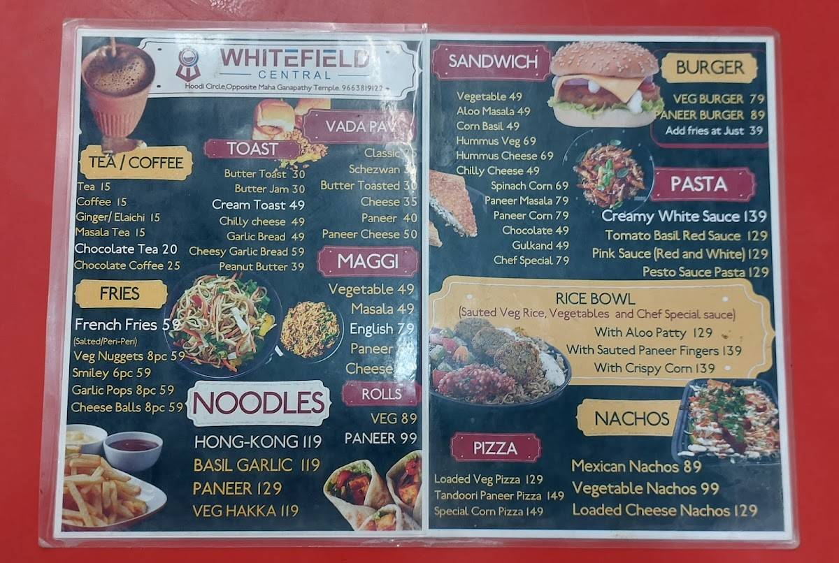 Menu at WHITEFIELD CENTRAL CAFE, Bengaluru