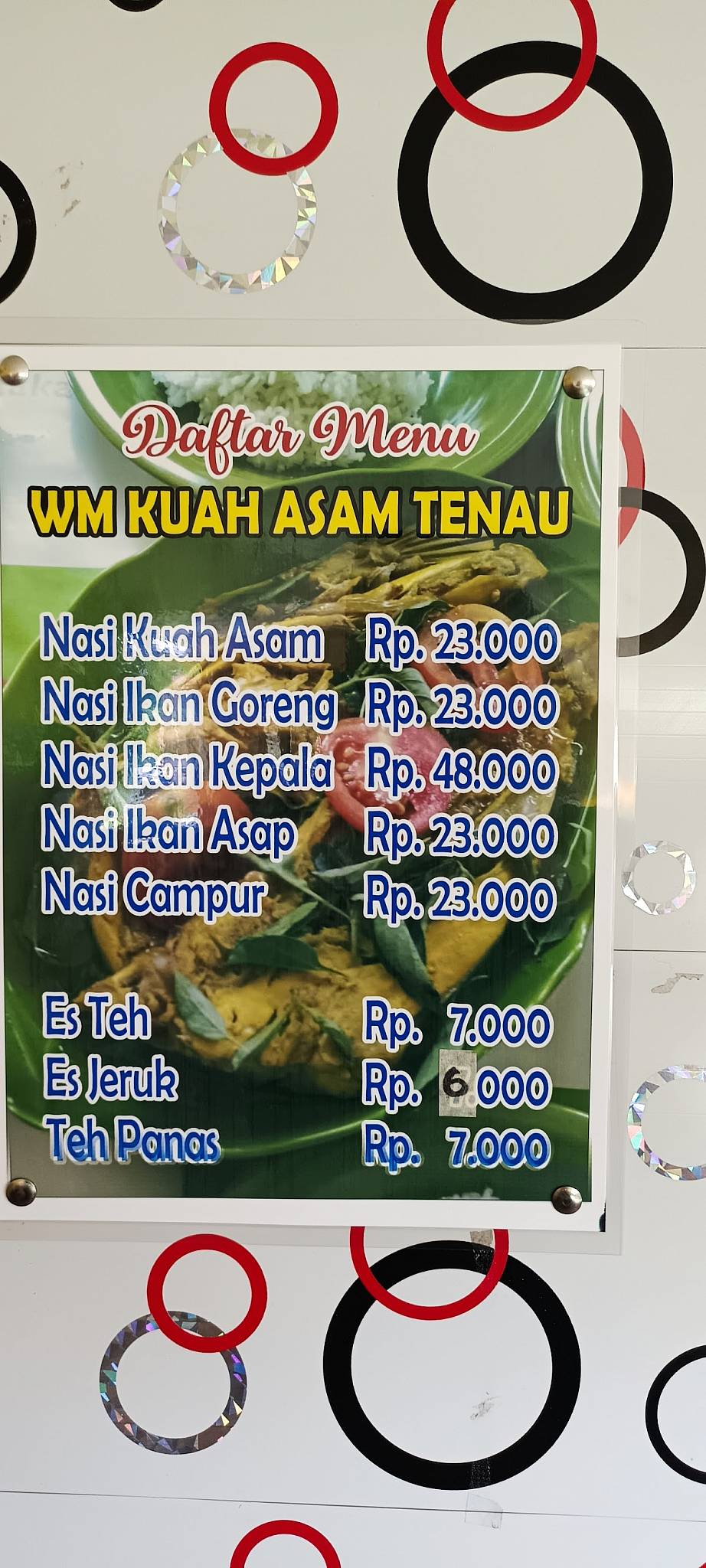 Menu at Warung Artis Kuah Asam Tenau restaurant, Kupang