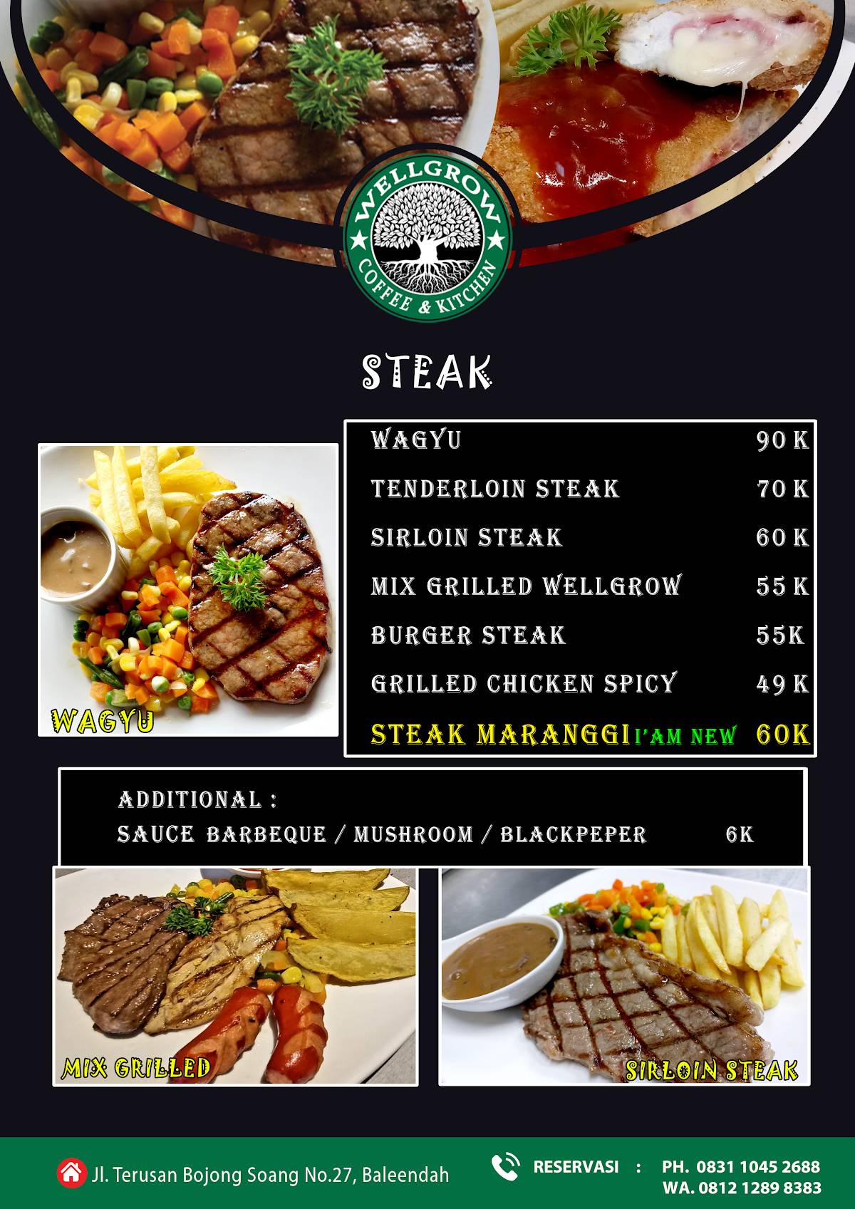 Menu at WELLGROW COFFEE baleendah restaurant, Bandung