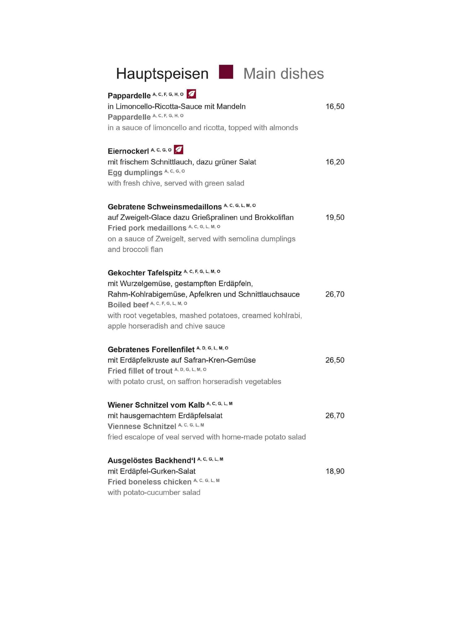 Speisekarte von Wiener Rathauskeller restaurant, Wien, Rathauspl. 1