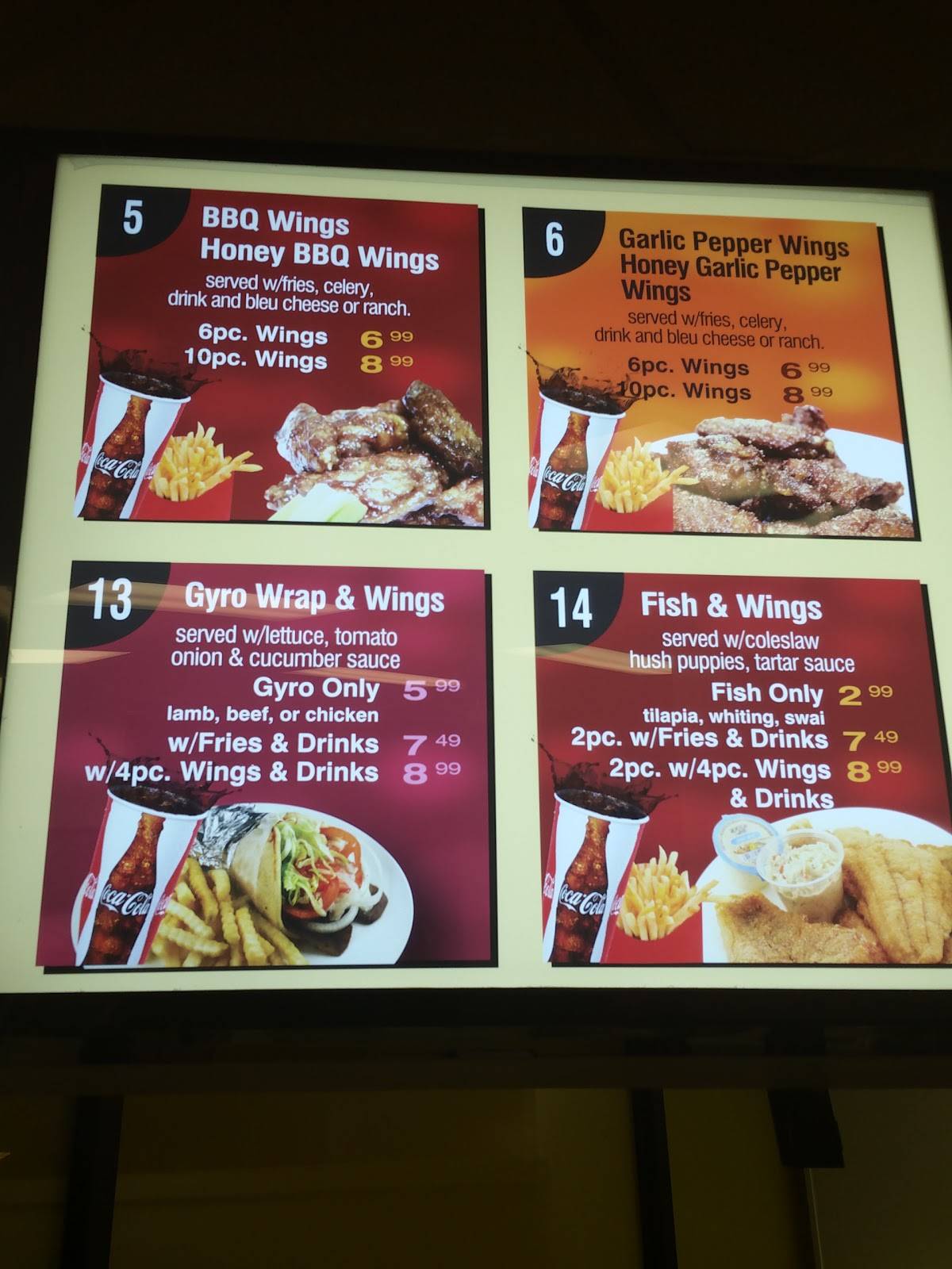 Menu at Wild Wings Station restaurant, Memphis