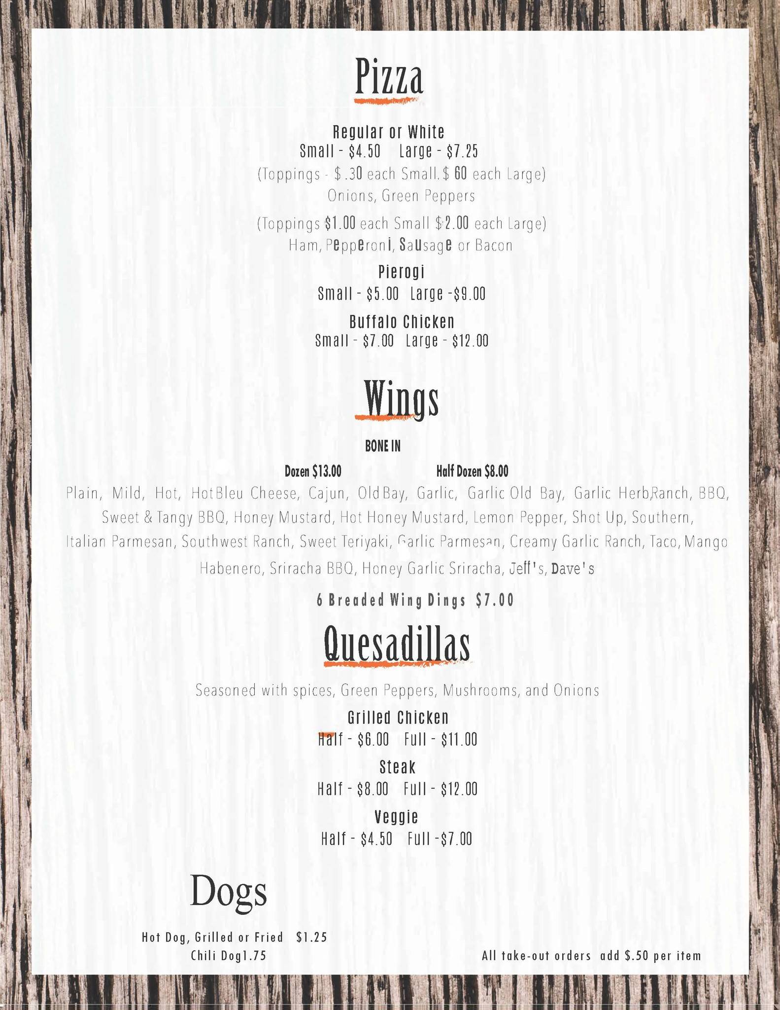 Menu at Windber Moose Lodge #349 Loyal Order of Moose, Windber